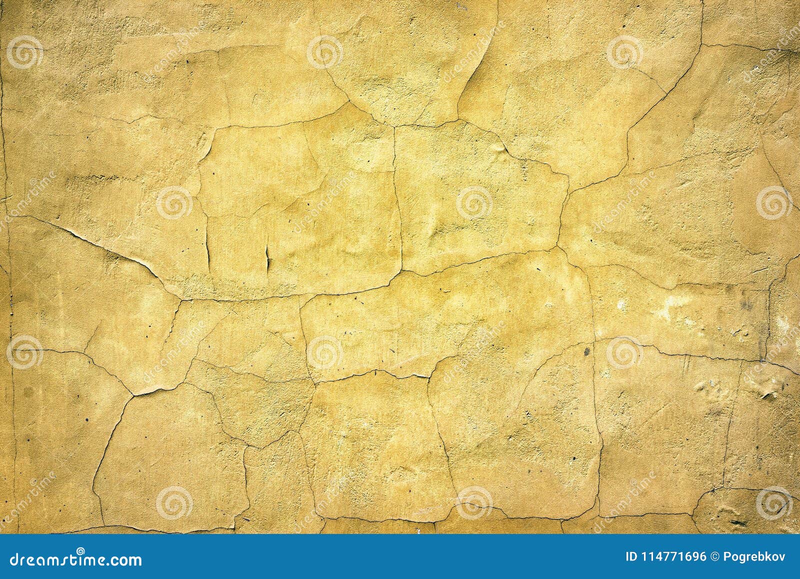 Retro Background of Aged Yellow Cracked Concrete Surface Stock Photo ...