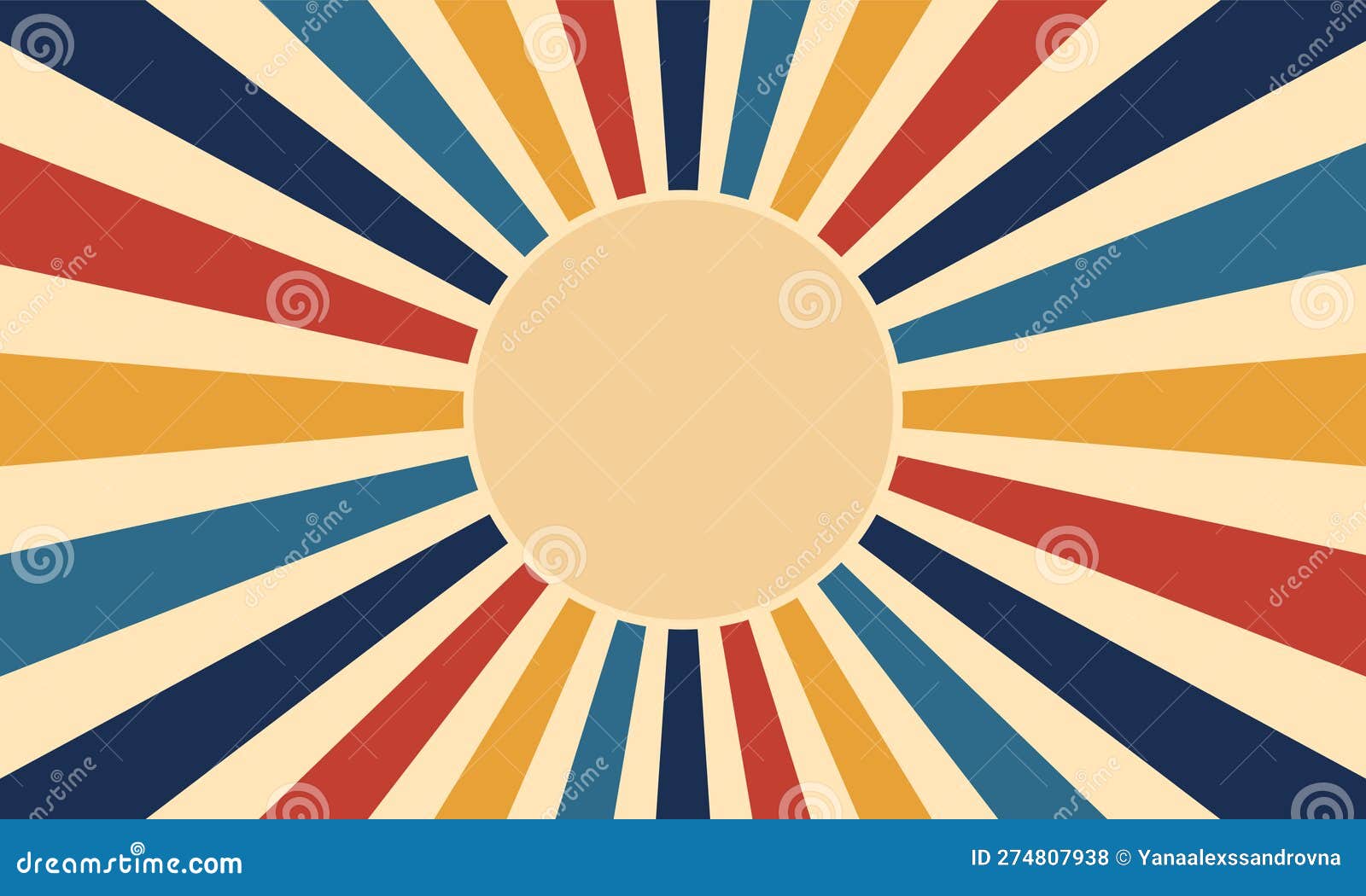 Retro Background with Rays or Stripes in the Center. Sun Burst Grunge ...