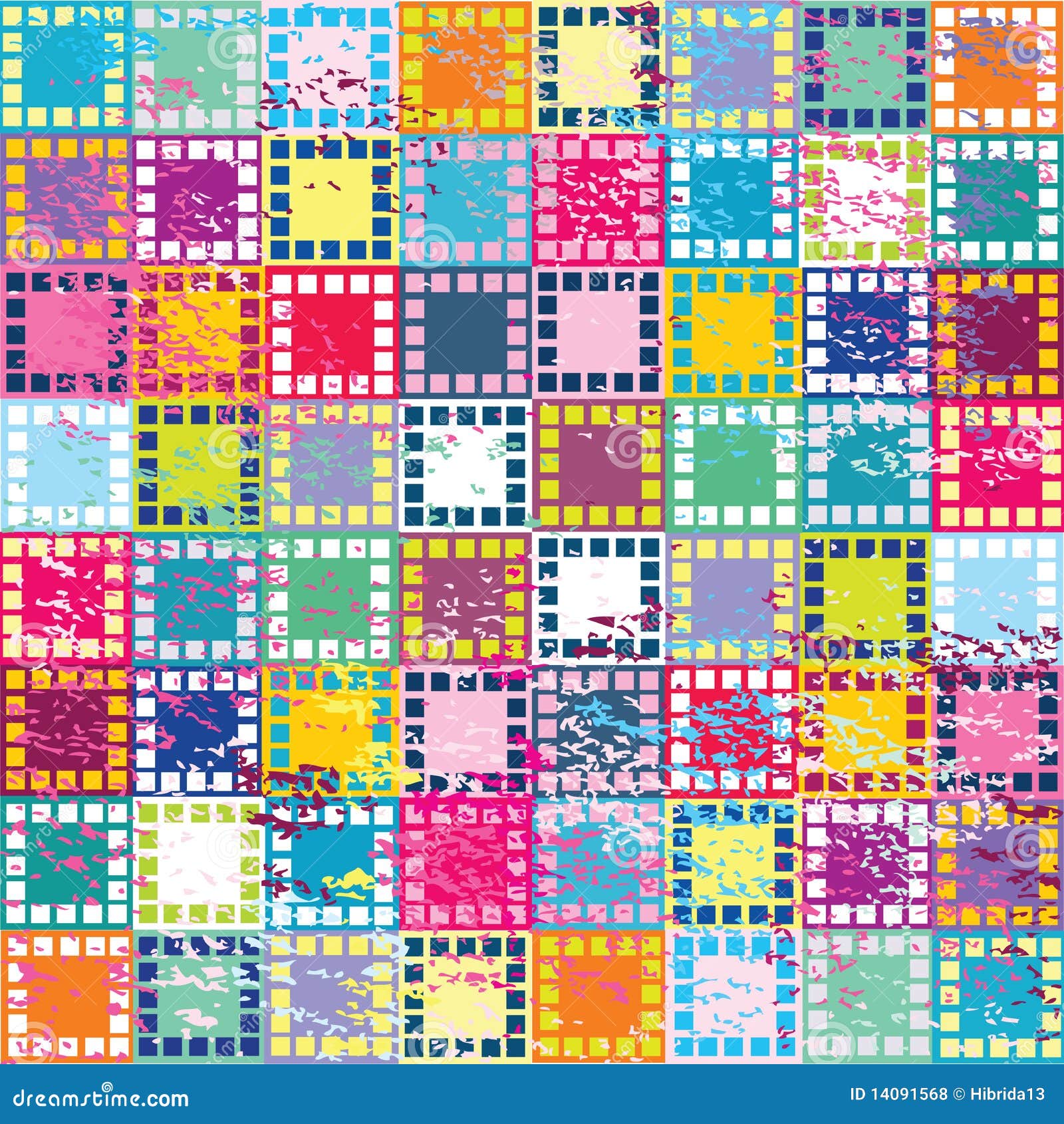 Retro Background with Squares Stock Illustration - Illustration of ...