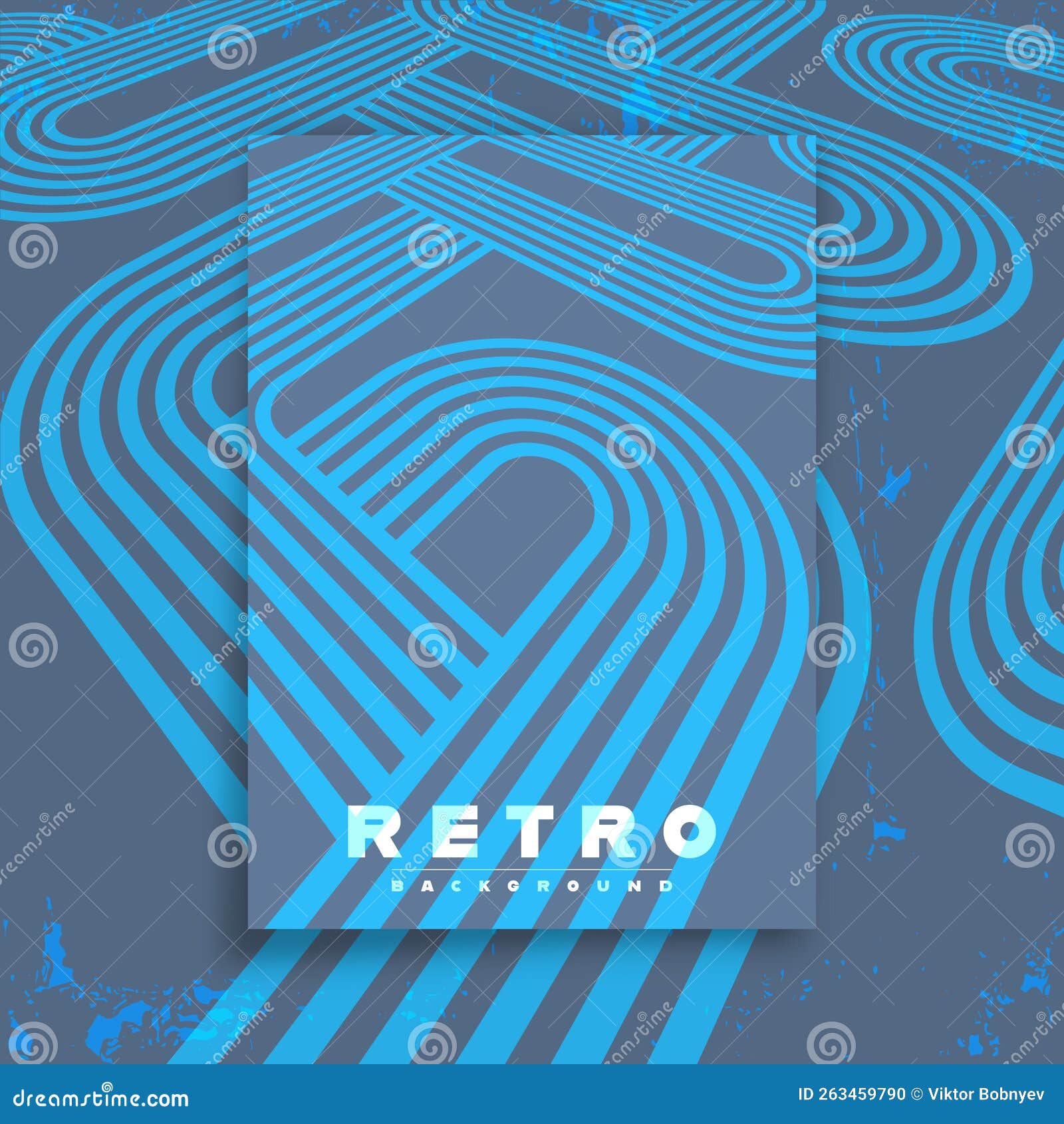 Retro Background with Vintage Perspective Stripes and Grunge Texture ...