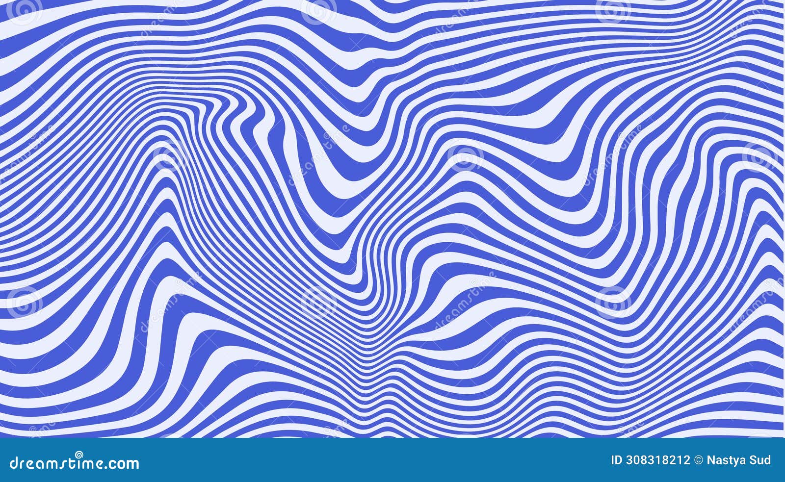 Retro Background with Wavy Contrast Stripes and Optical Interference ...