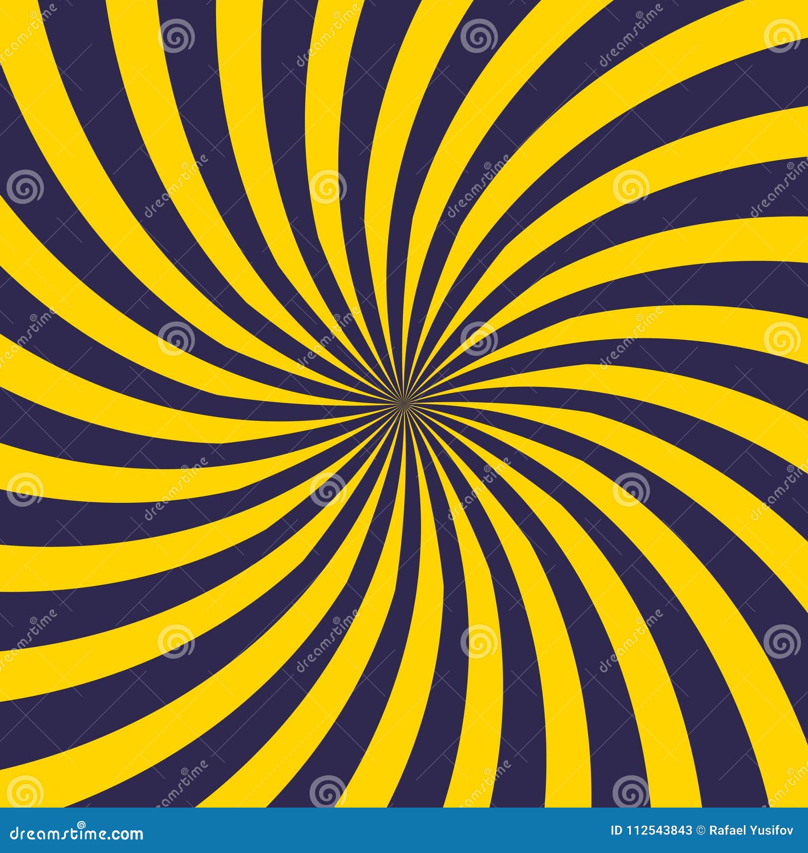 Retro Background with Yellow and Black Sun Rays. Vector Stock Vector ...