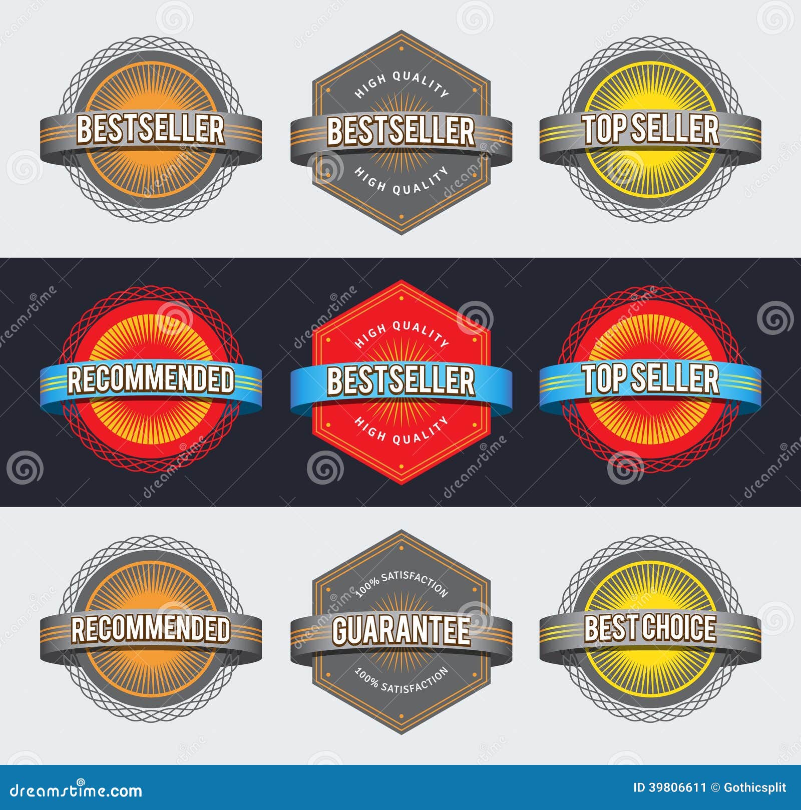 Retro badges stock vector. Illustration of colorful, choice - 39806611