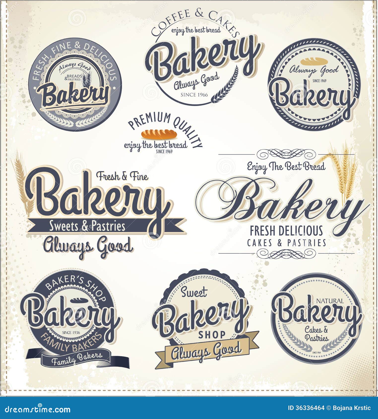 Retro Bakery Badges and Labels Stock Vector - Illustration of cake ...