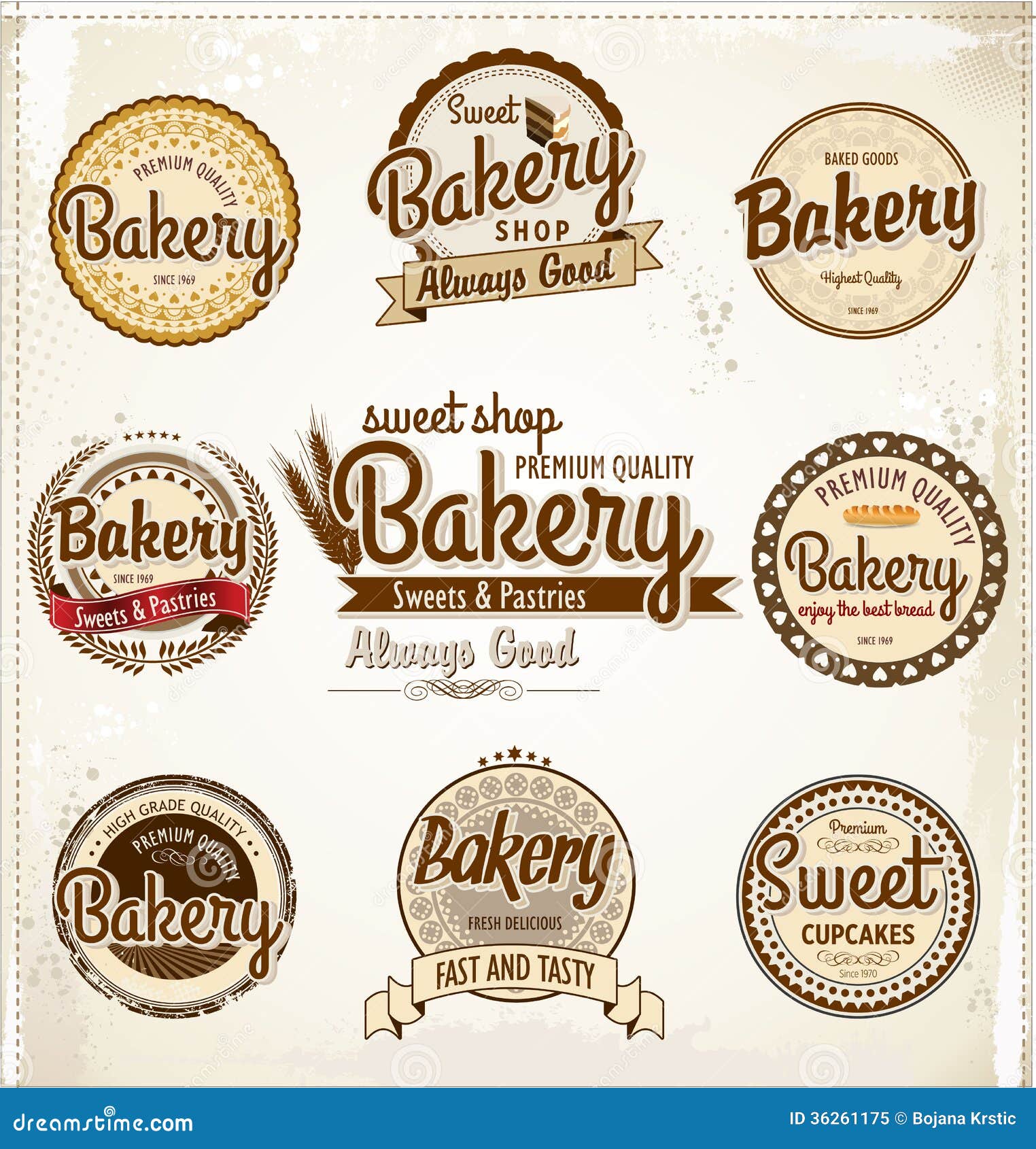 Retro Bakery Badges and Labels Stock Vector - Illustration of badge ...