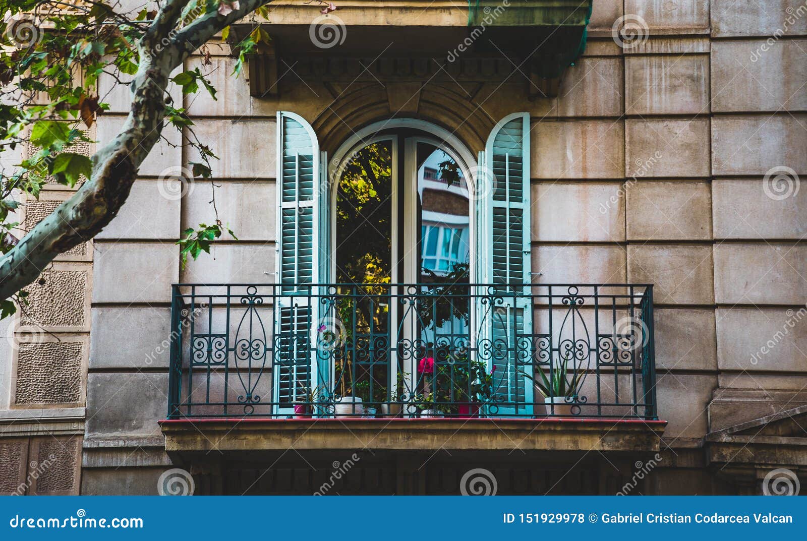 Retro Balcony on Mediterranean Facade and Architecture Stock Photo ...