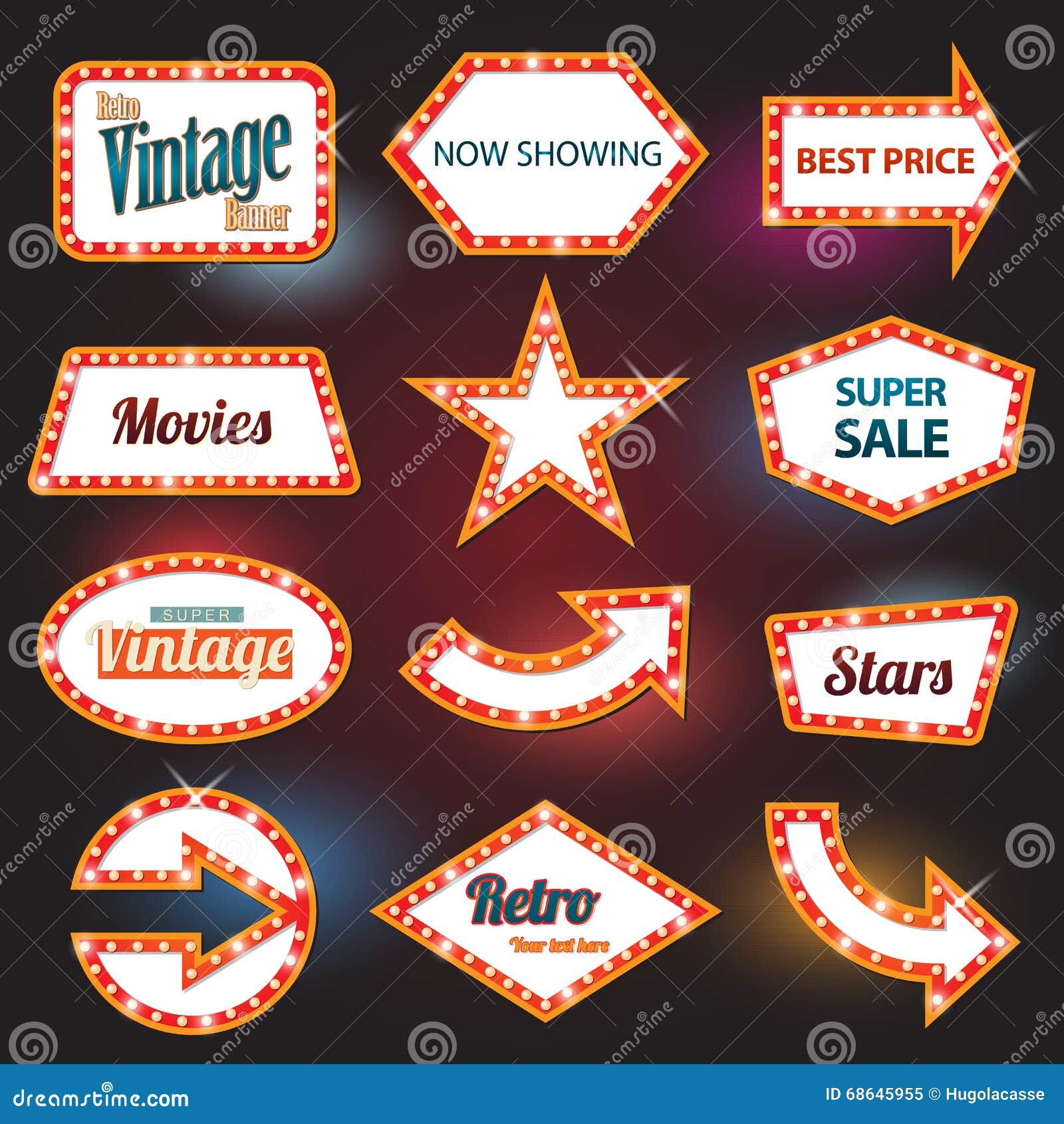 Retro Banner Retro Motel Sign Stock Vector - Illustration of color ...