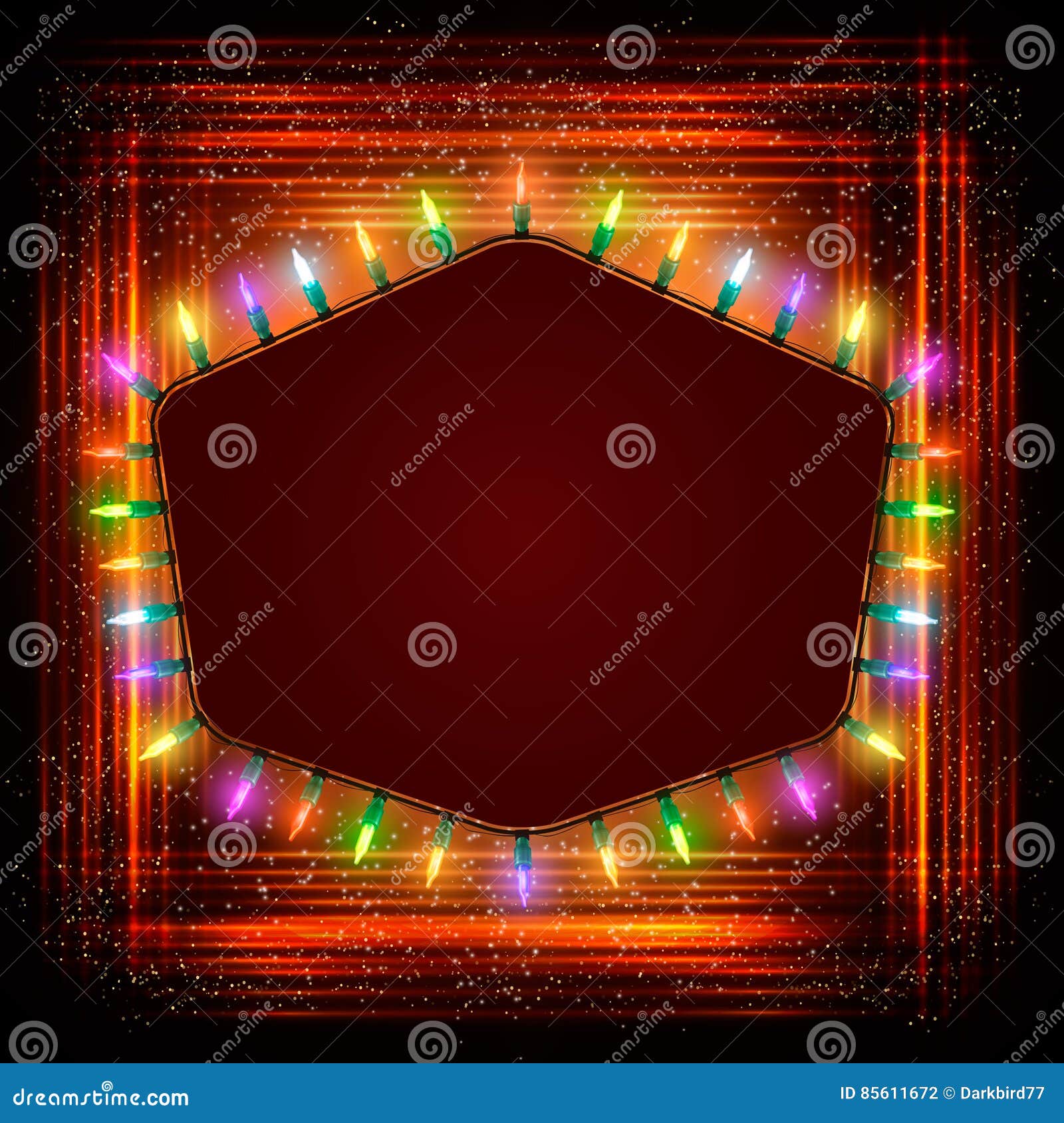 Retro Banner with Shining Colorful Lights Stock Illustration ...