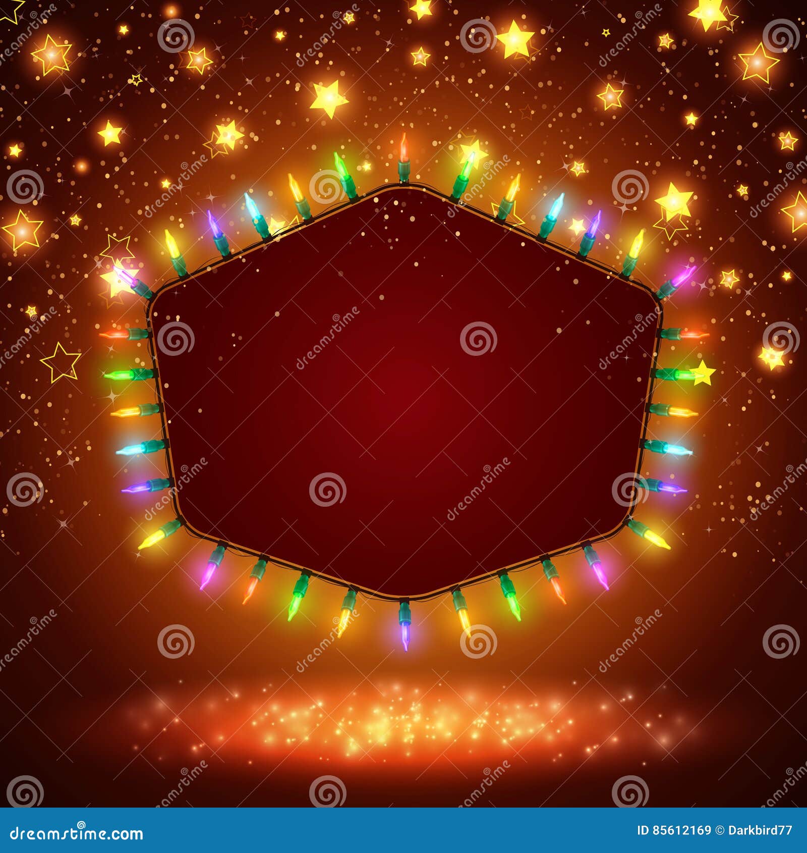 Retro Banner with Shining Colorful Lights Stock Illustration ...