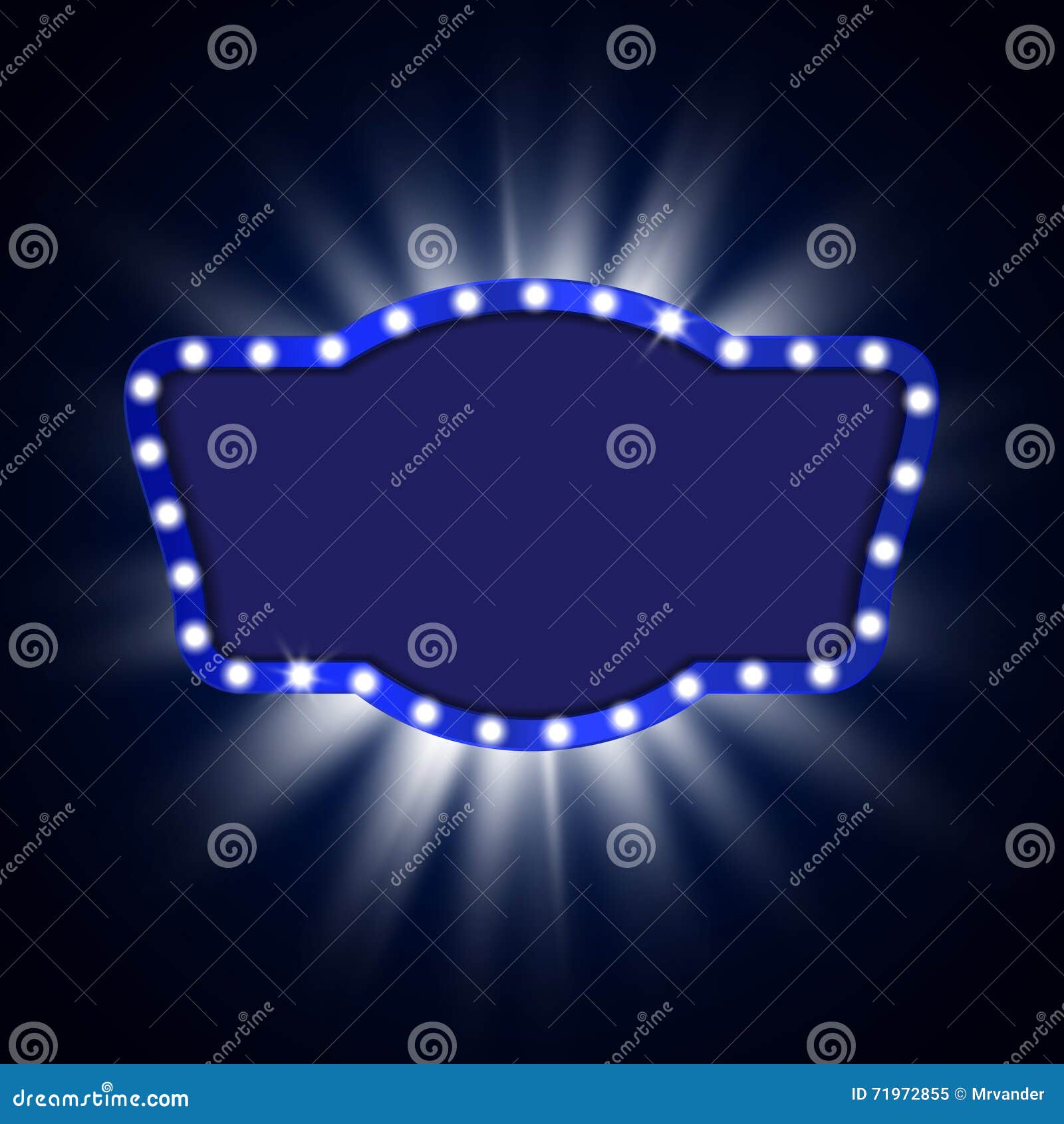 Retro Banner with Shining Lights. Shining Retro Light Banner with Space ...