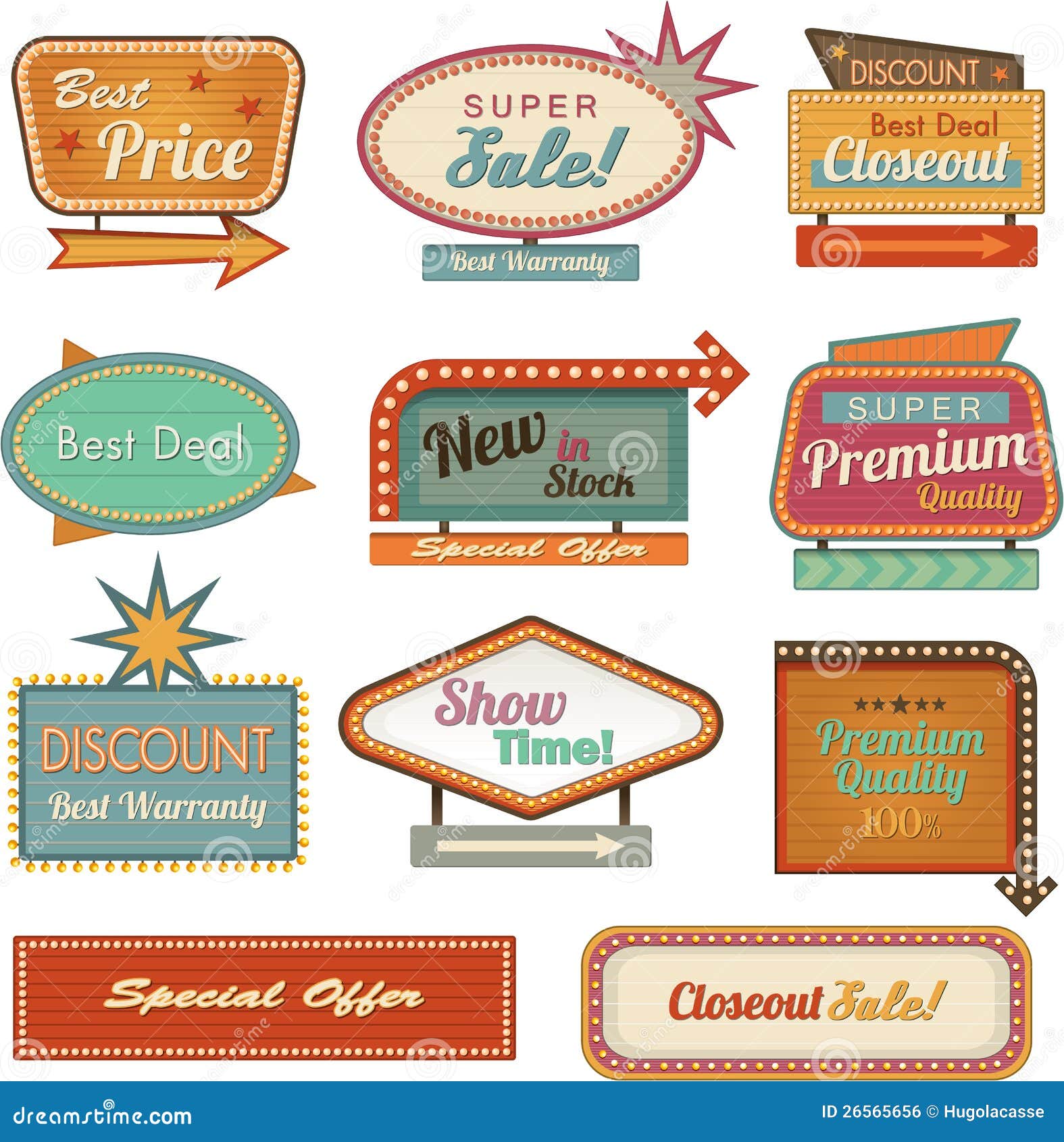 Retro Banner Sign/ad Collection Stock Illustration - Illustration of ...