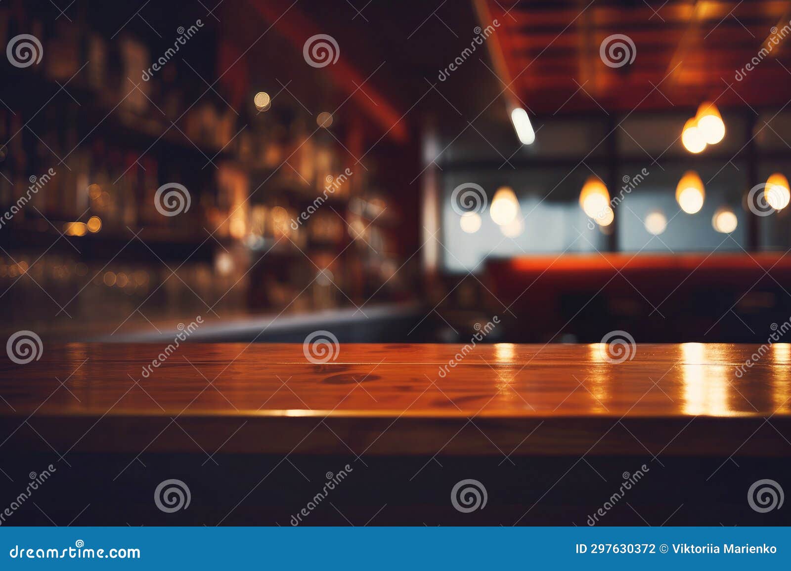 Retro Bar Counter with a Blank Board with a Creative Layout Stock ...