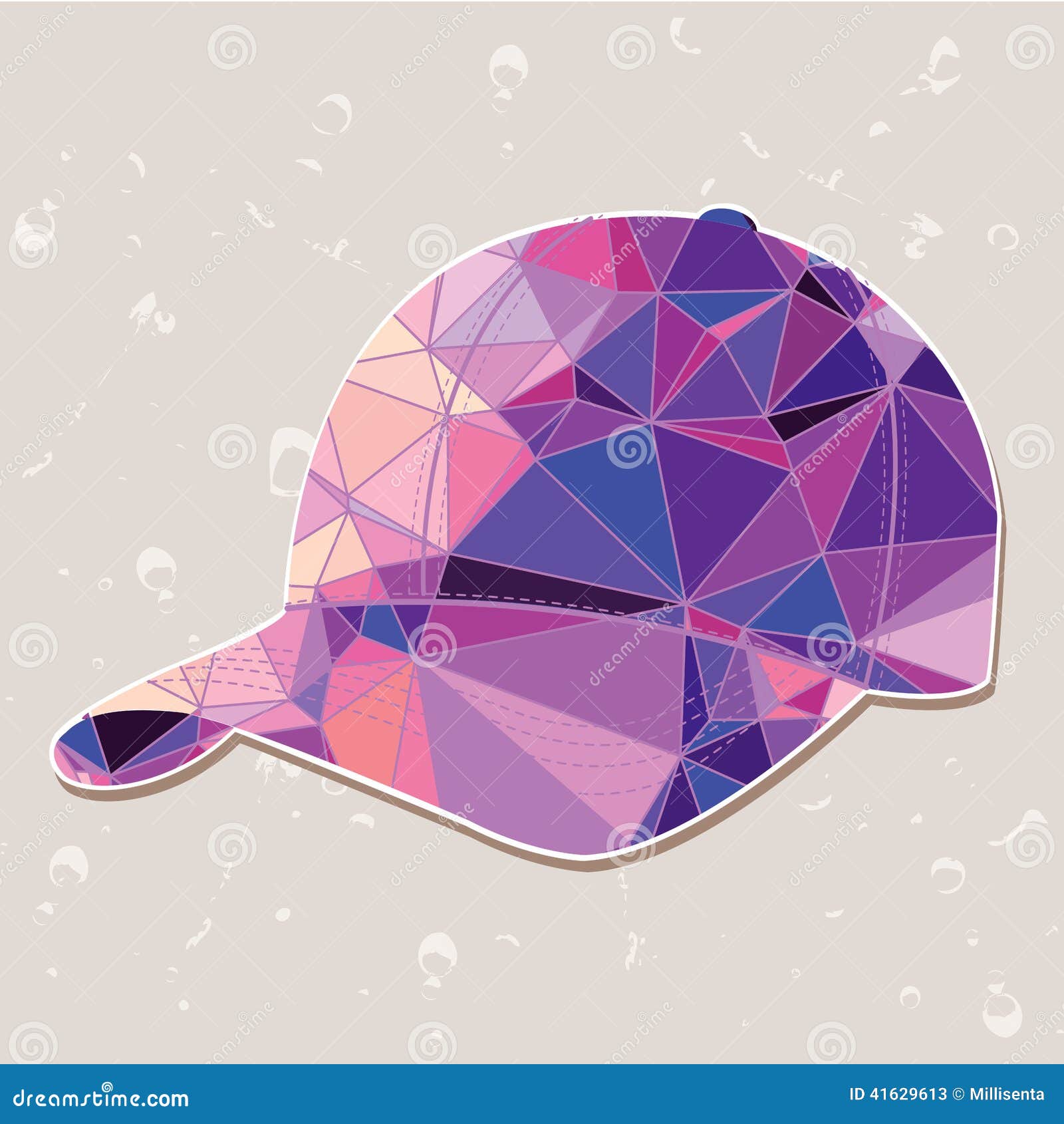 Retro Baseball Cap Made of Triangles Stock Vector - Illustration of ...