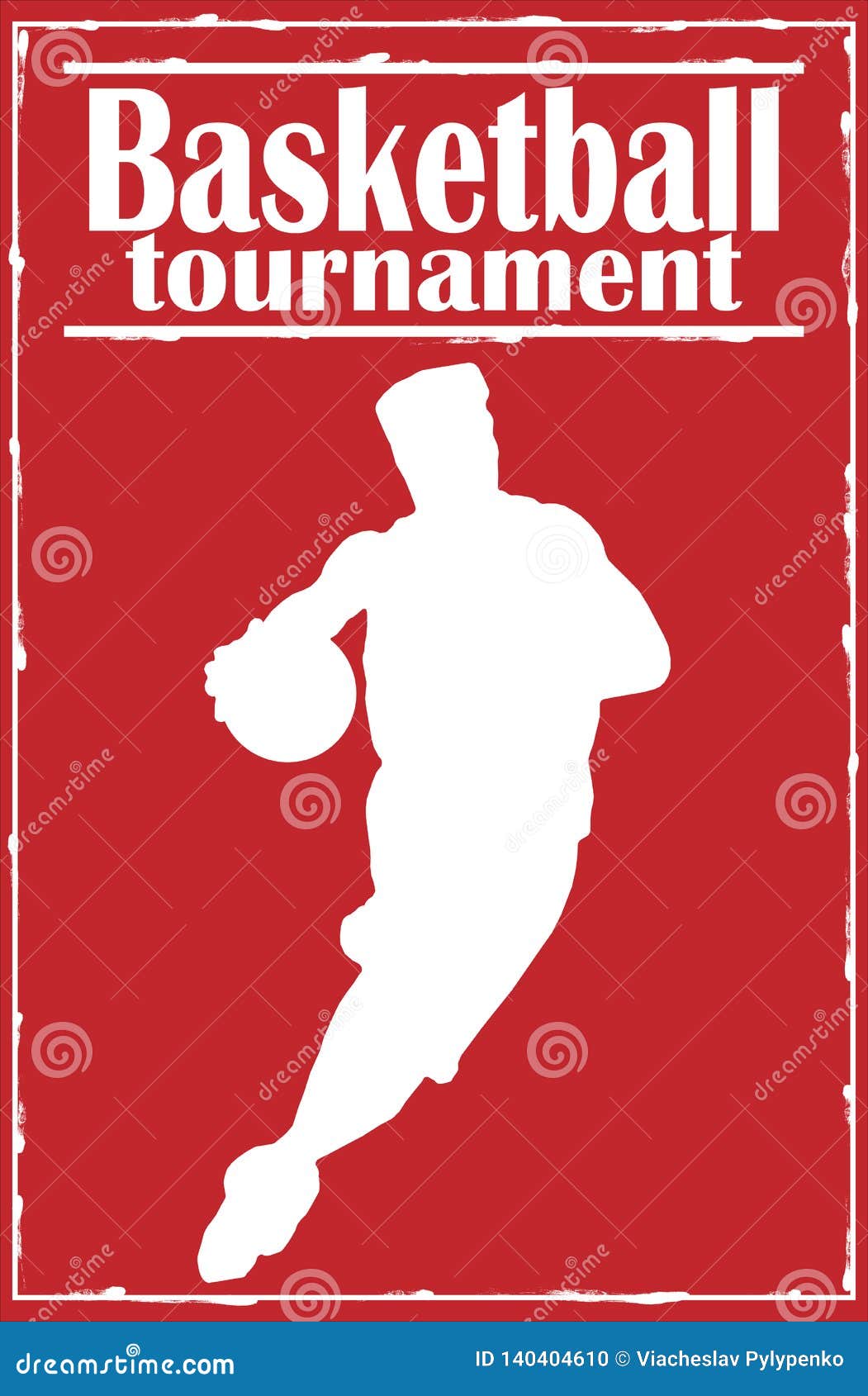 Retro Basketball Poster with Player Silhouette Stock Vector ...