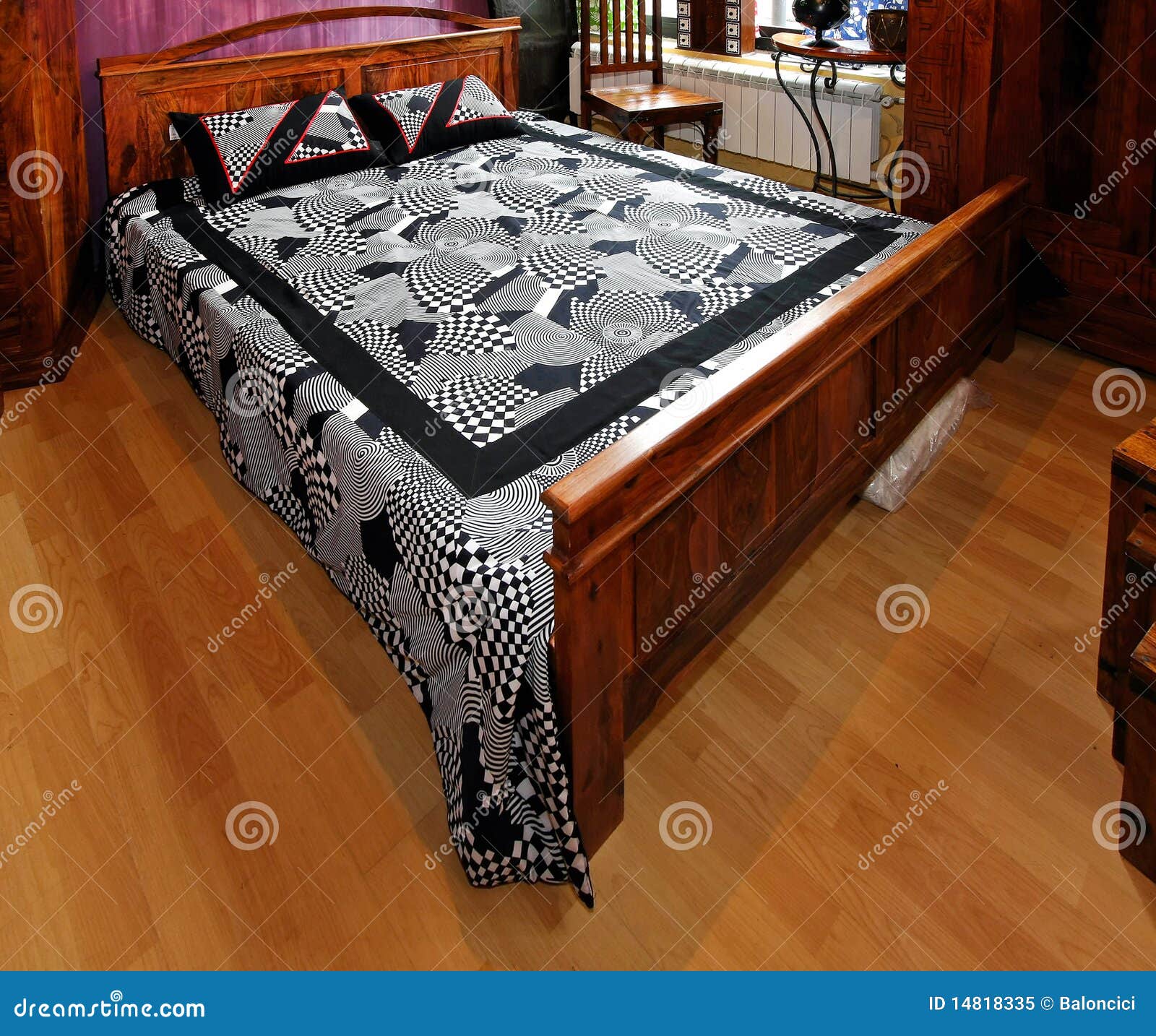 Retro bed stock image. Image of cushions, classic, wardrobe - 14818335