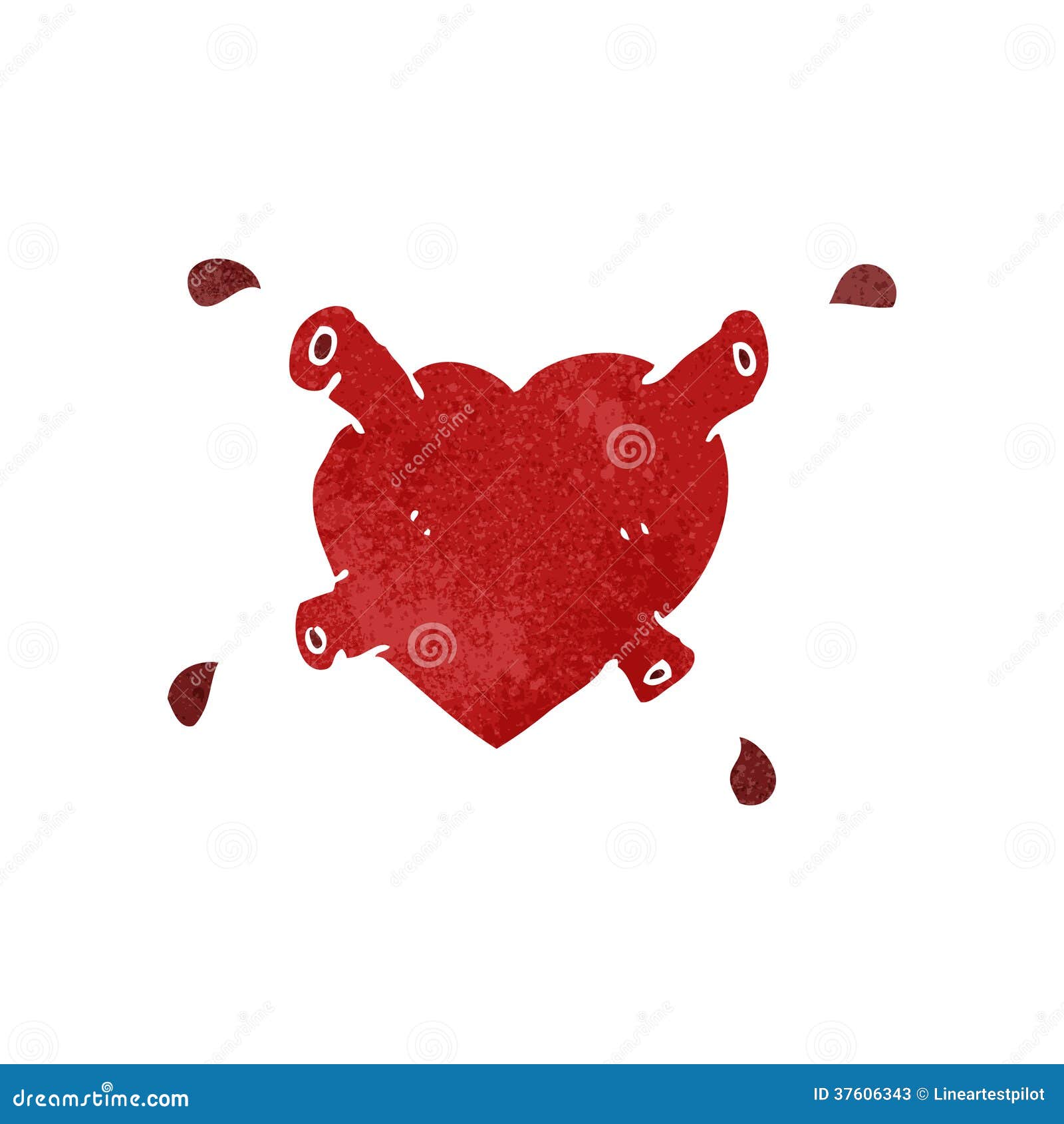 Retro Beeldverhaal Pompend Hart Stock Illustratie - Illustration of ...