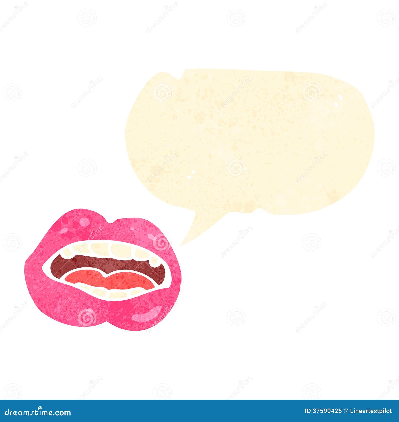 Retro Beeldverhaal Sprekende Mond Stock Illustratie - Illustration of ...