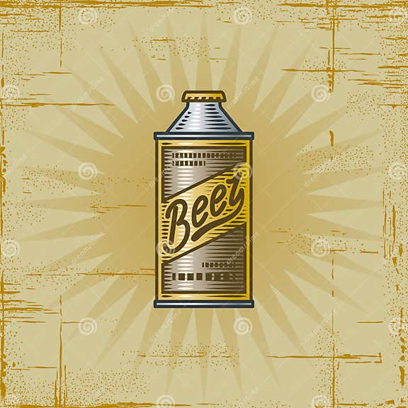 Retro Beer Can stock vector. Illustration of beverage - 16436433