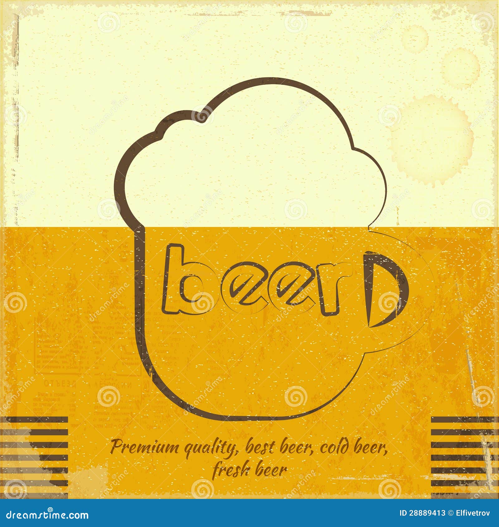 Retro Beer Card stock vector. Illustration of food, beer - 28889413