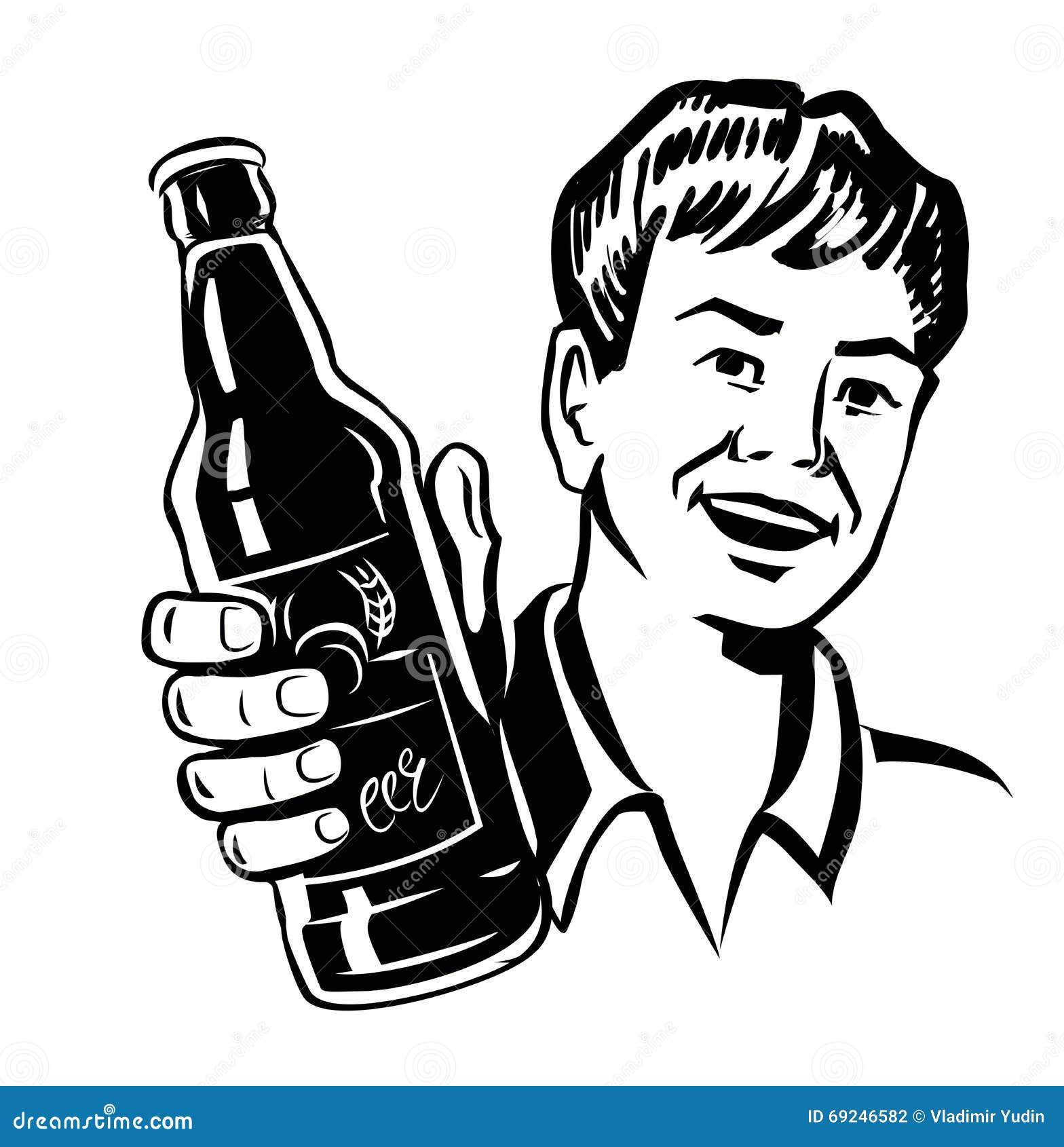 Retro Beer Guy stock vector. Illustration of human, doodle - 69246582 Retro Beer Guy stock vector. Illustration of human, doodle - 69246582