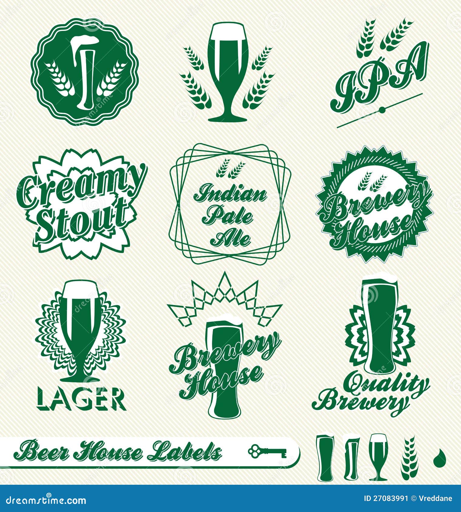 Retro Beer Labels and Stickers Stock Vector - Illustration of glass ...