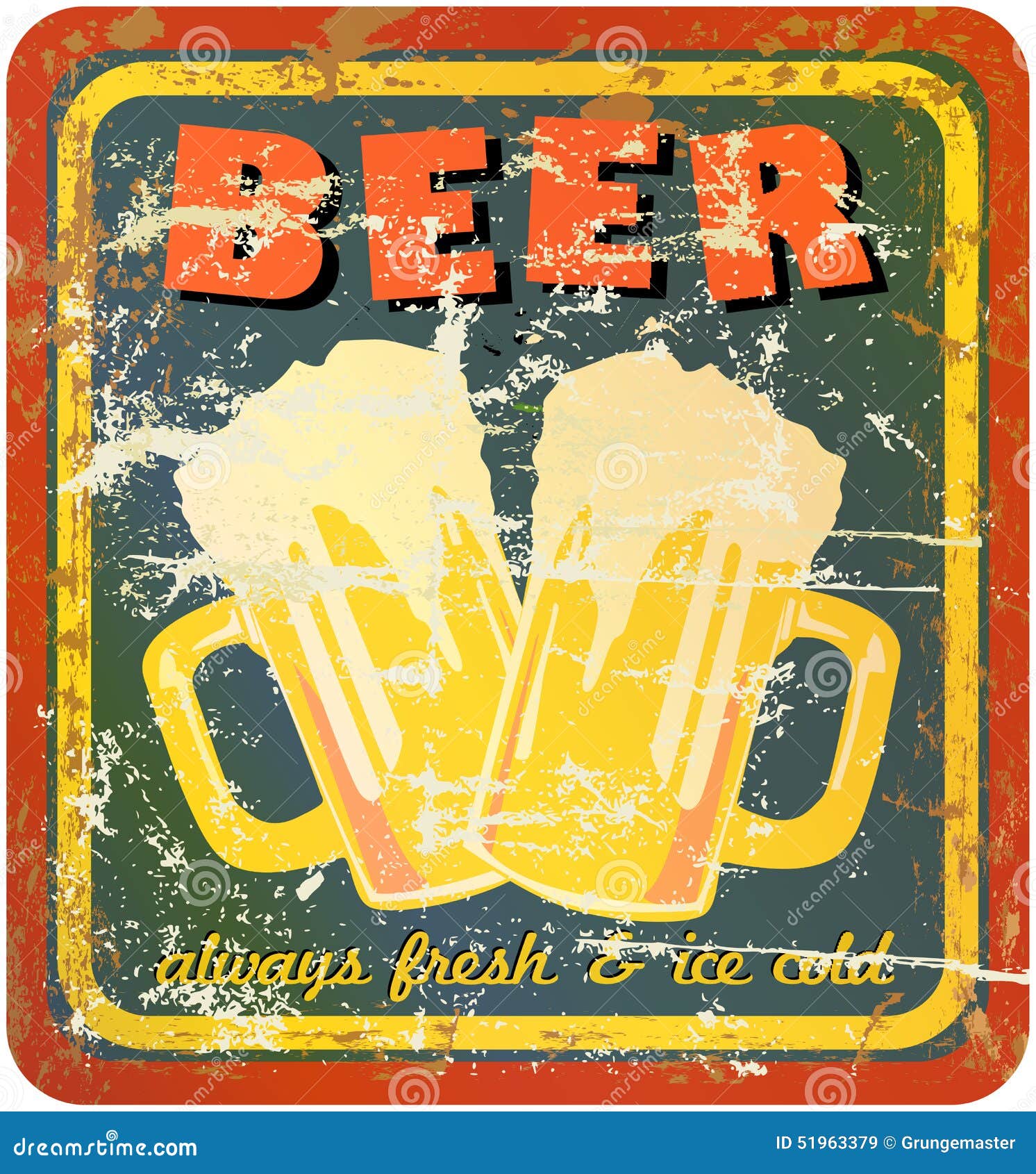 Retro beer sign stock vector. Illustration of sale, aged - 51963379