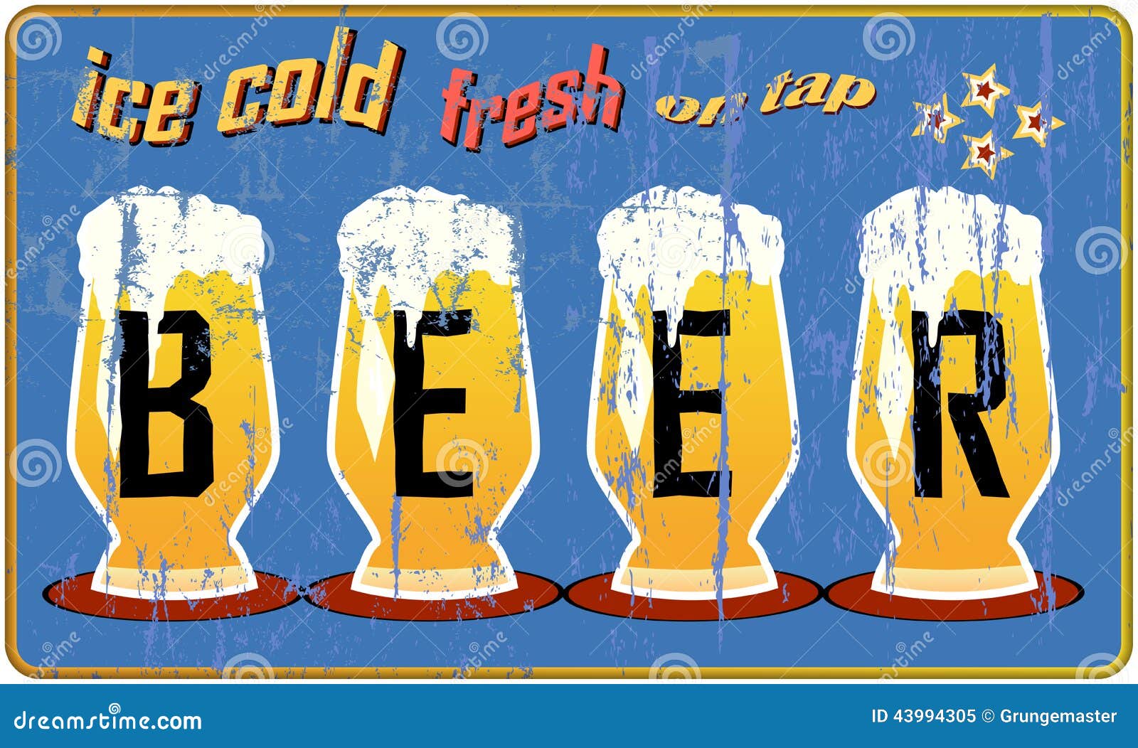 Retro beer sign, stock vector. Illustration of scalable - 43994305
