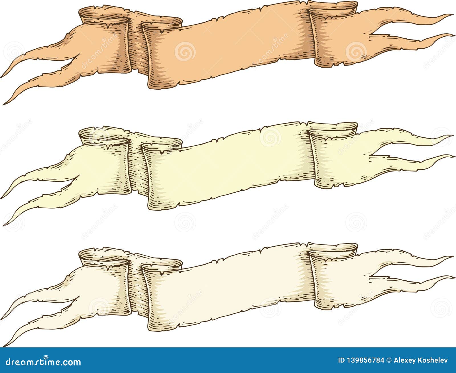 Retro Beige Blank Heraldic Ribbon Stock Illustration - Illustration of ...