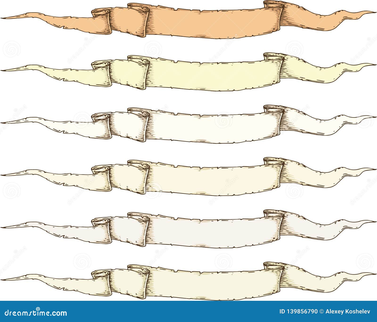 Retro Beige Blank Heraldic Ribbon Stock Illustration - Illustration of ...