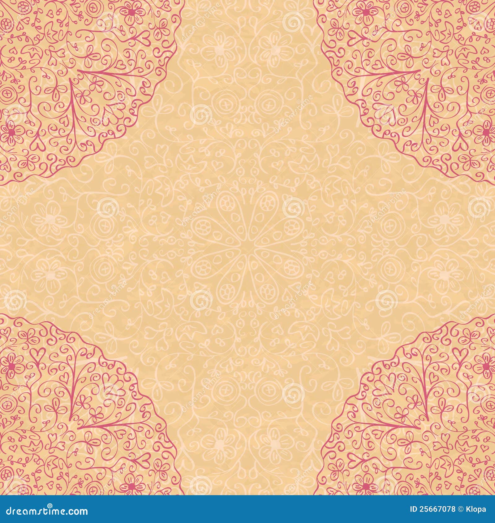 Retro Beige Invitation Card with Lace Decoration Stock Illustration ...