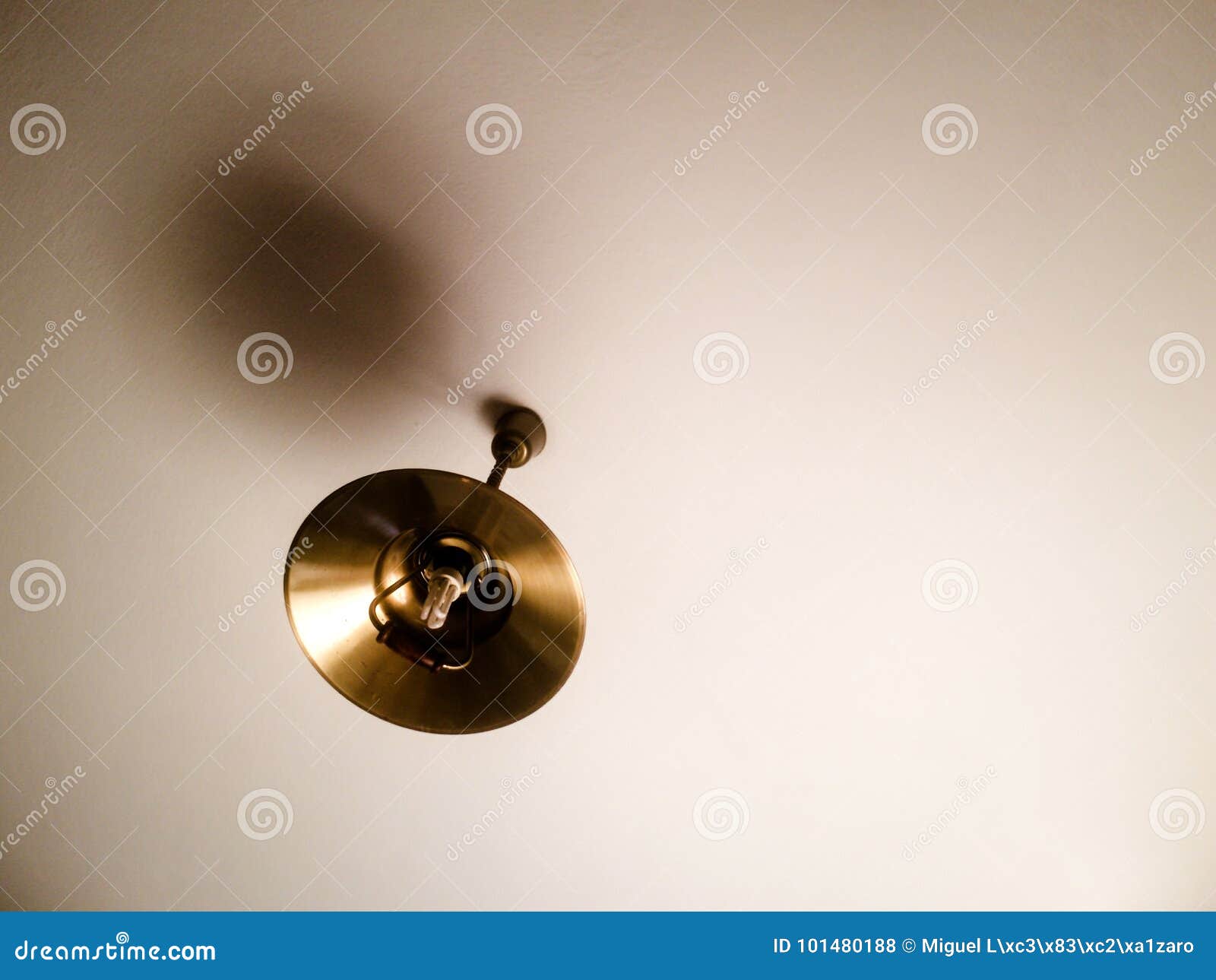 Retro Bell-shaped Ceiling Lamp Stock Photo - Image of lights ...