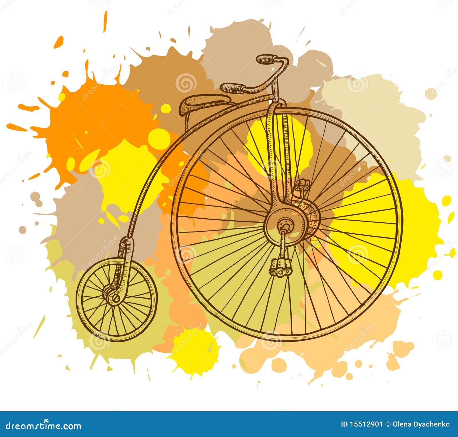 Retro bicycle stock vector. Illustration of fashioned - 15512901
