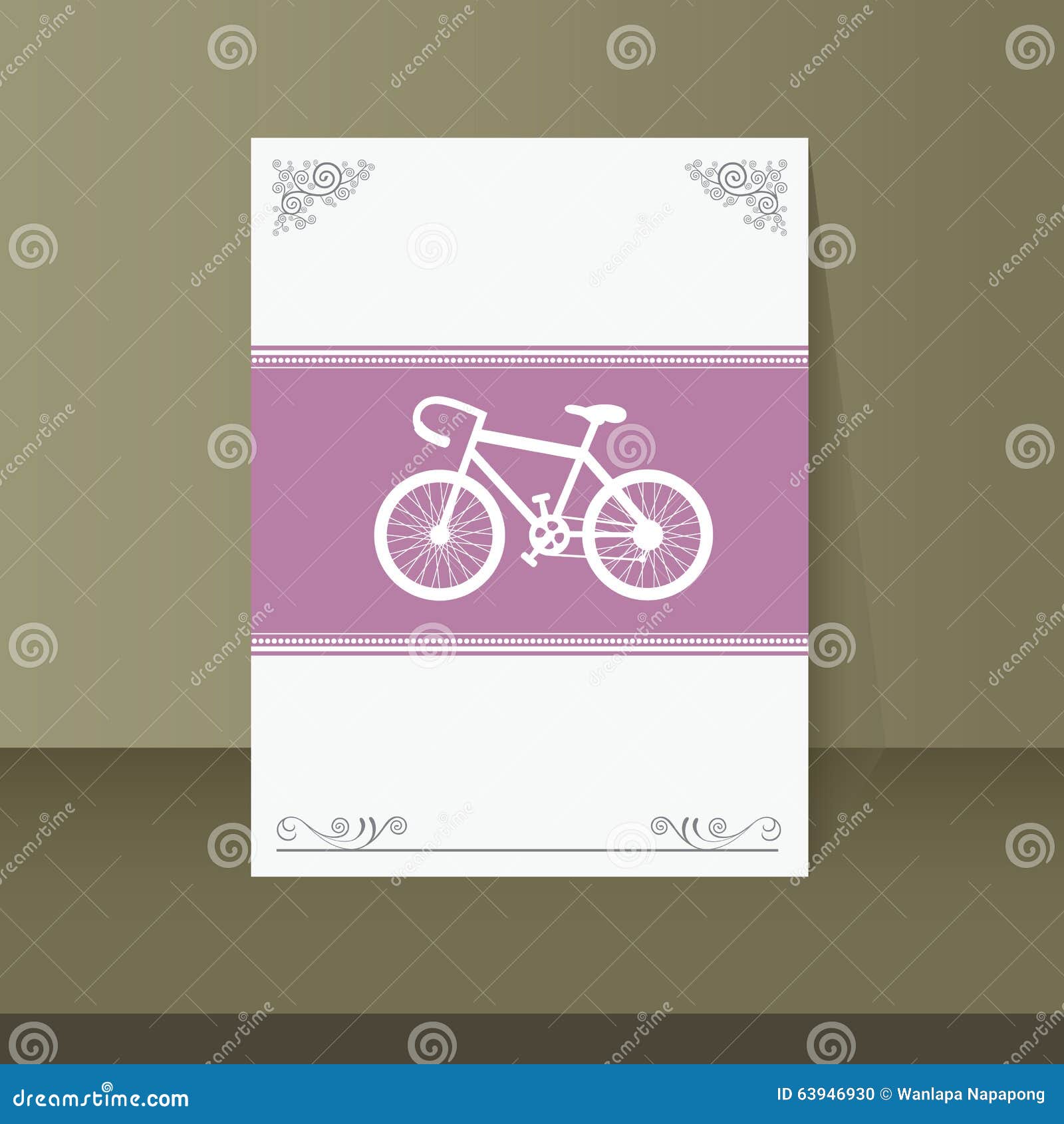 Retro Bicycle Vintage Card Design Stock Vector - Illustration of ...