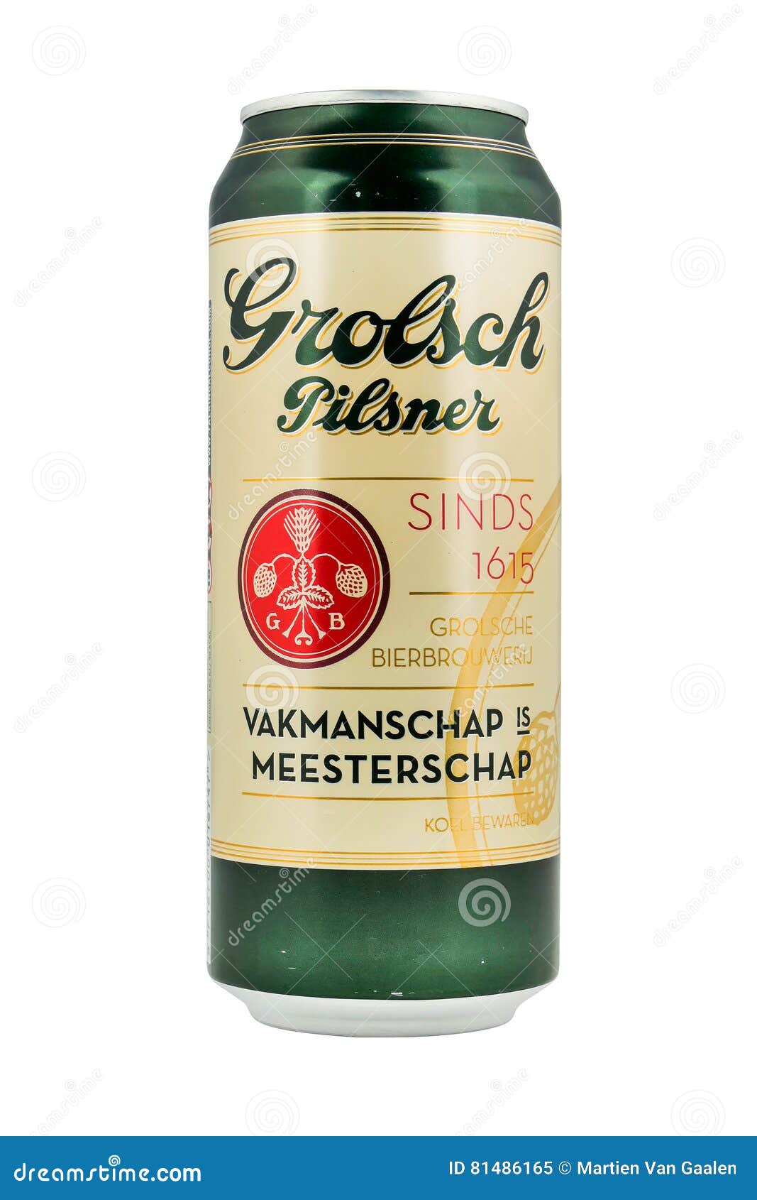 Retro- Bierdose Grolsch redaktionelles bild. Bild von getränke - 81486165
