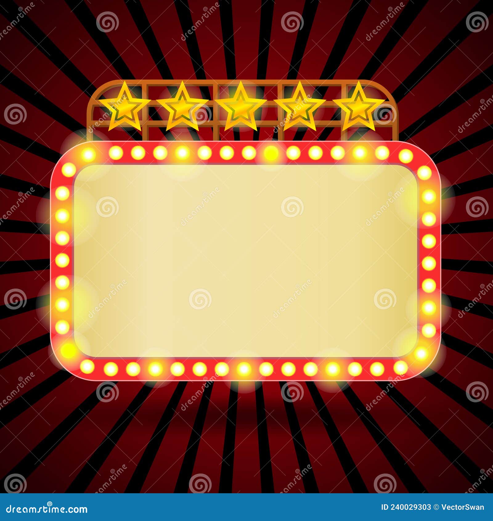 Retro Billboard with Neon Lights Stock Vector - Illustration of ...