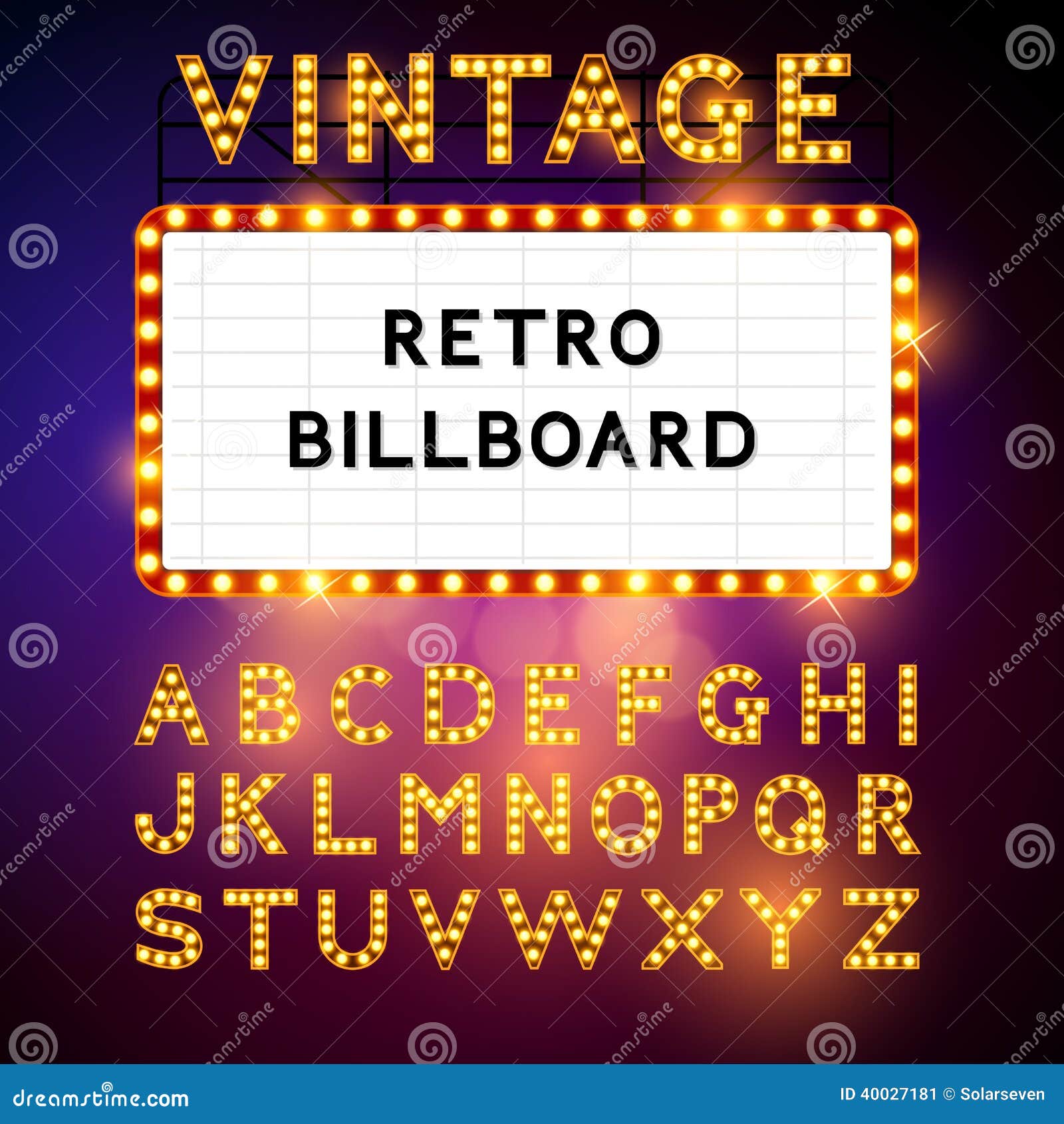 Retro Billboard Vector stock vector. Illustration of movies - 40027181