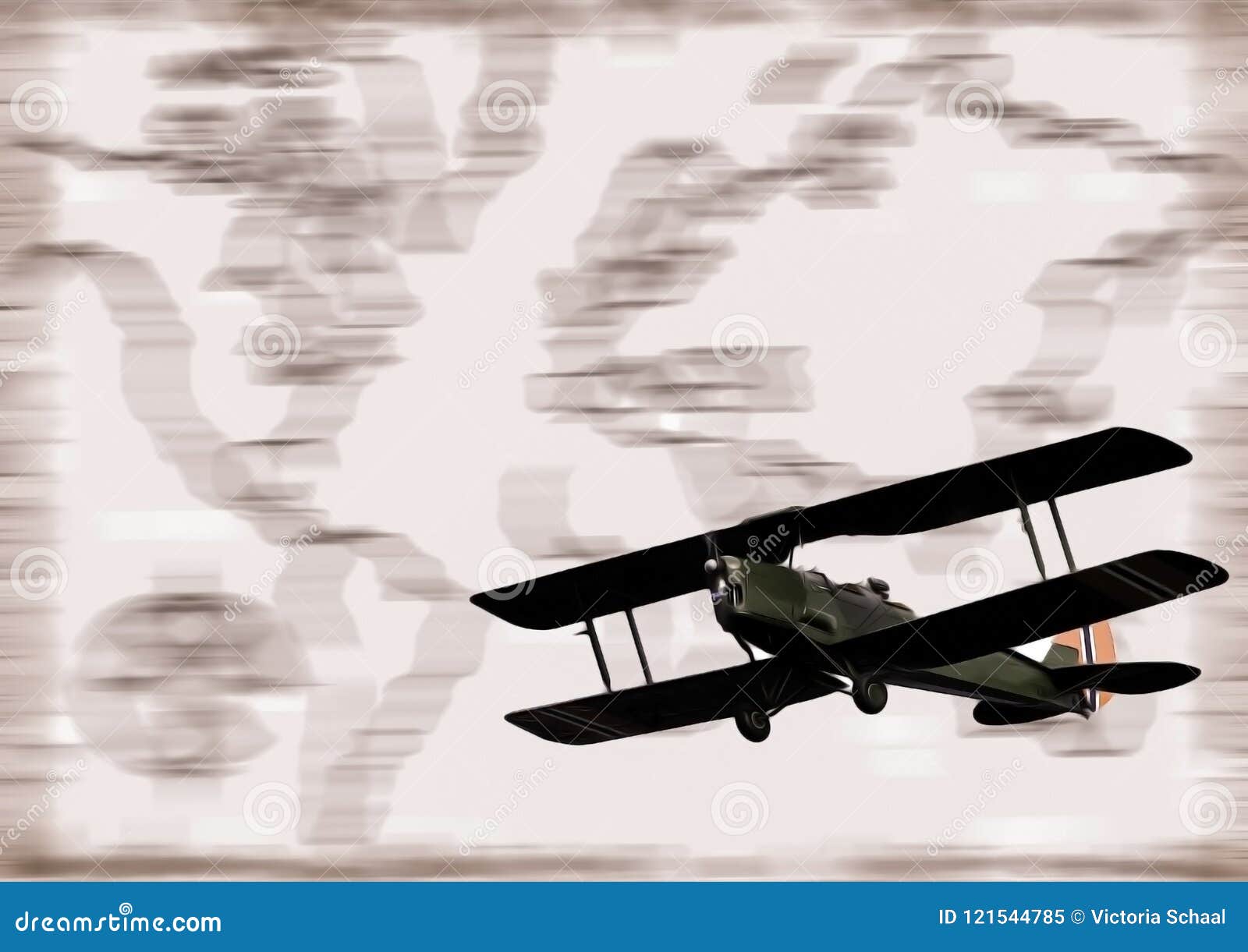 WWI Biplane Over Trenches Royalty-Free Stock Photography ...