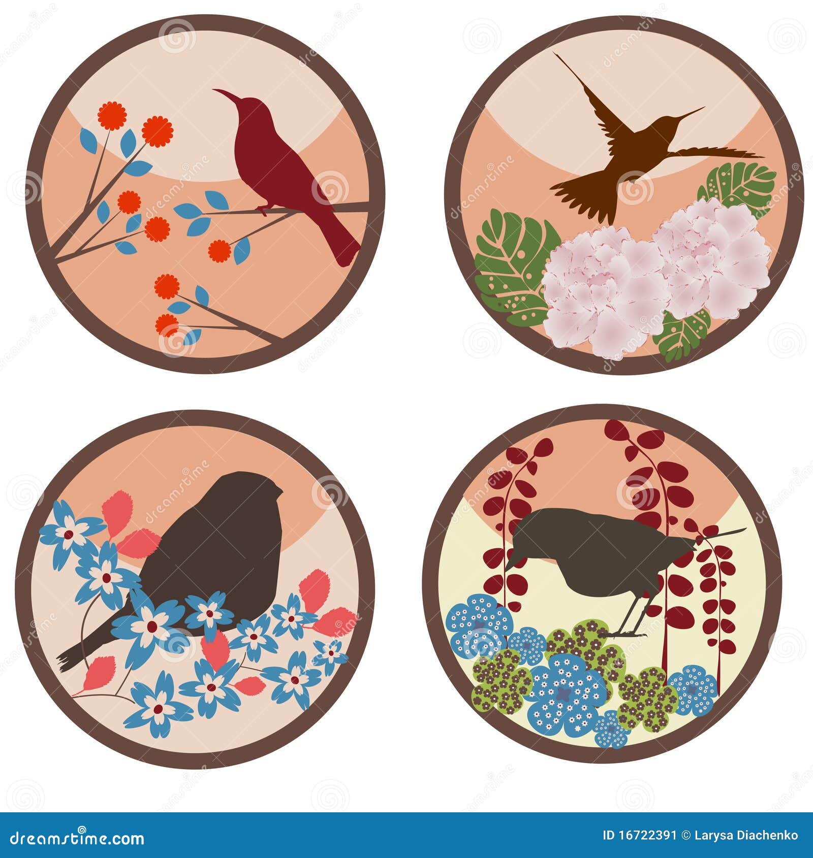 Retro birds stock vector. Illustration of bird, label - 16722391