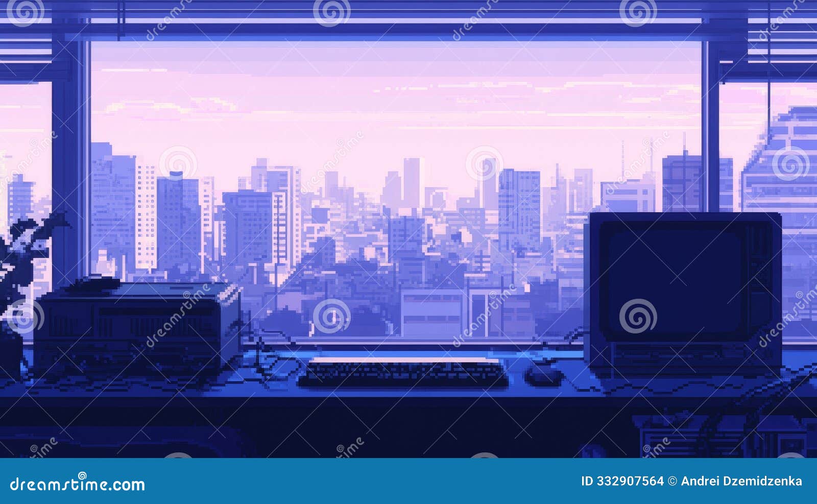 The Retro 8-bit Video Game Interface Background is Made of Pixels Stock ...