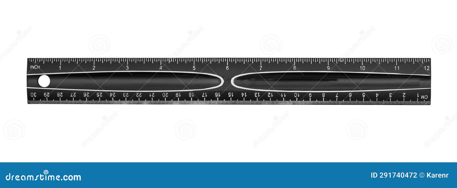 Retro Black 12-inch Ruler Isolated on White Stock Photo - Image of ...