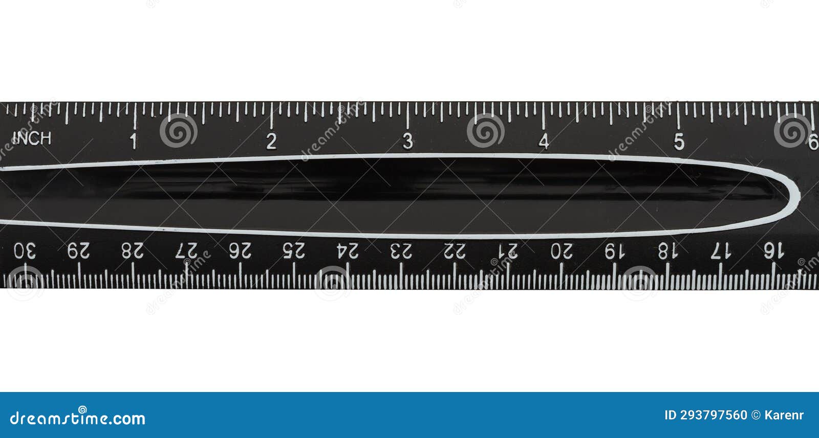 Retro Black 6-inch Ruler Isolated on White Stock Photo - Image of white ...