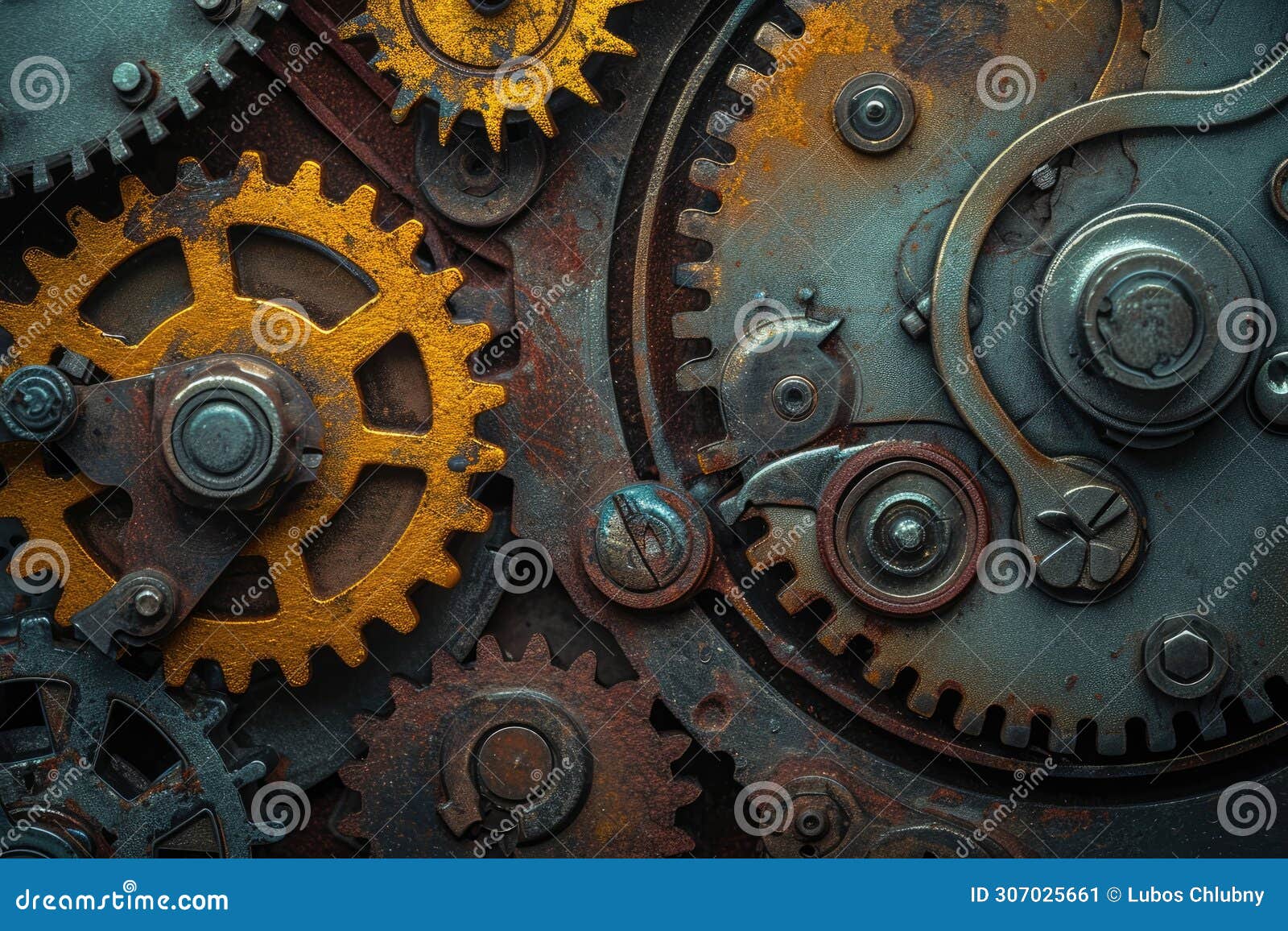 Retro Black and White Background of Industrial Cogs or Gears with ...