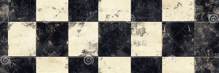 Retro Black and White Checkered Pattern with Distressed Texture ...