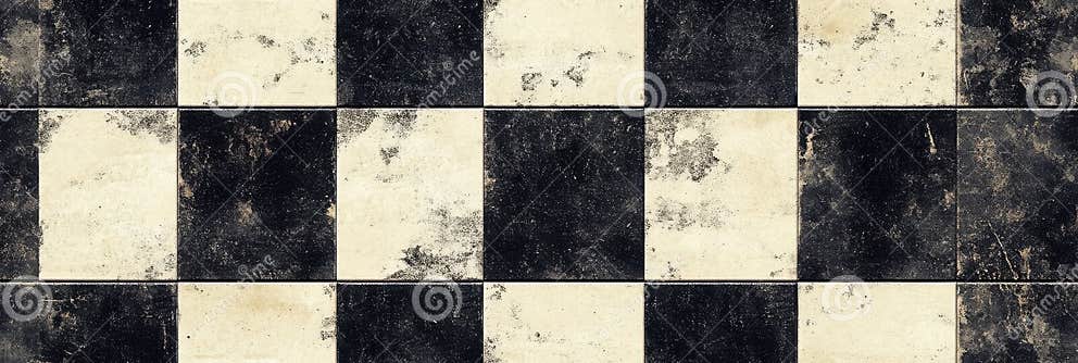 Retro Black and White Checkered Pattern with Distressed Texture ...