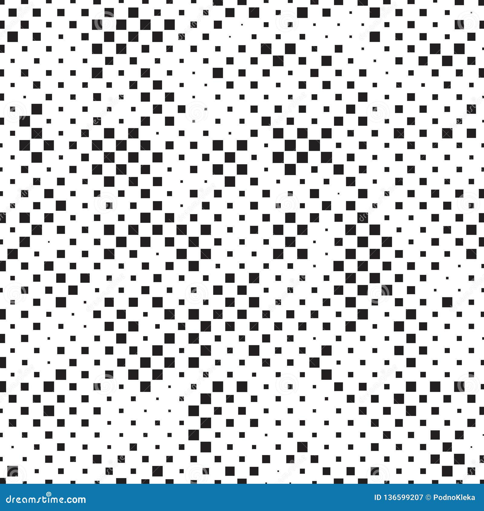 Retro Black and White Halftone Square Dots Mess Concept Background ...