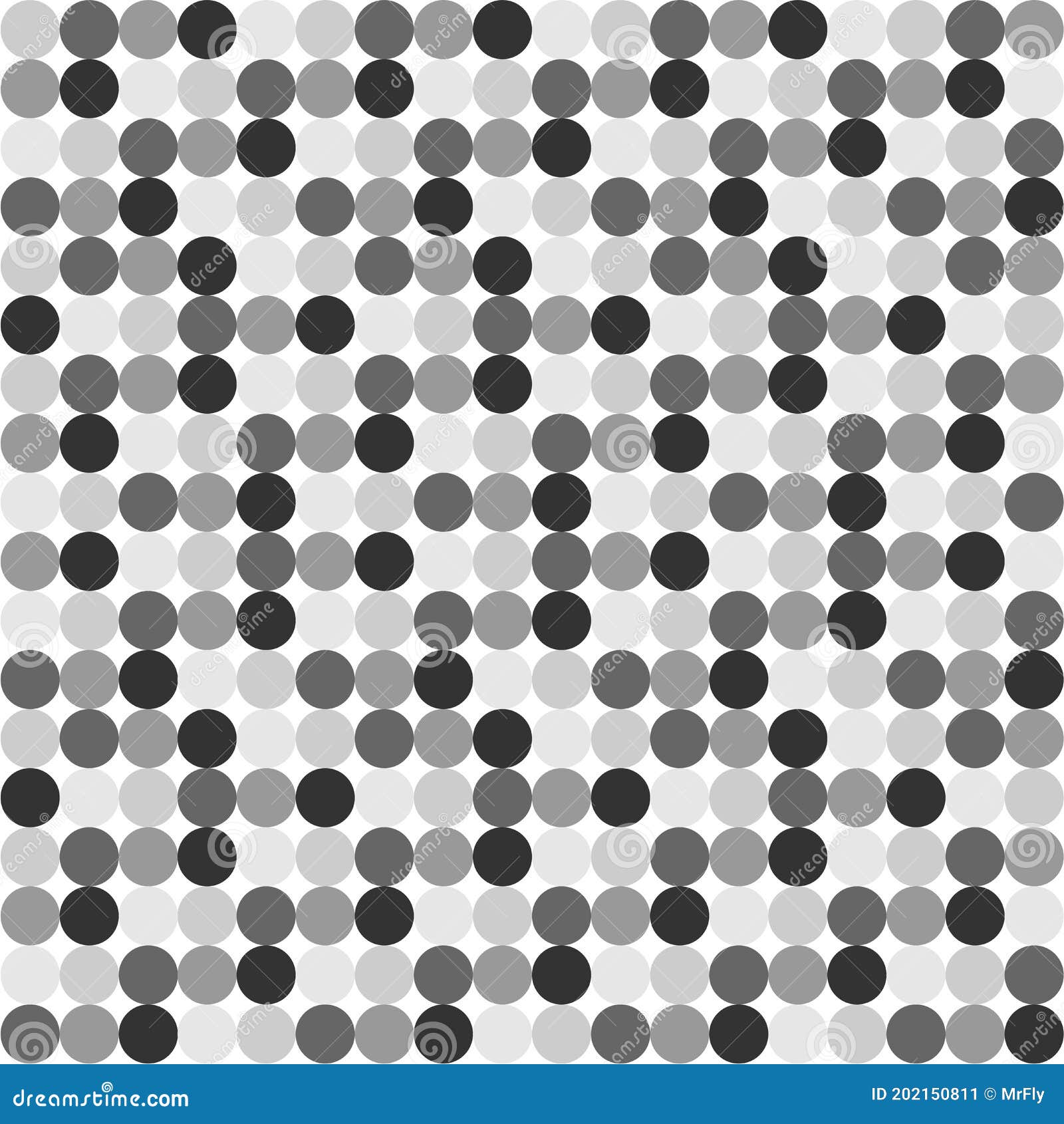 Retro Black and White Minimalistic Bubble Pattern, Vector Illustration ...