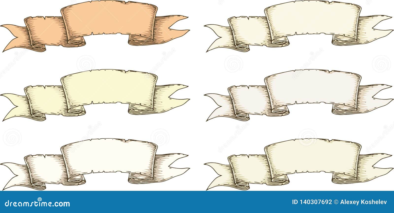 Retro Blank Heraldic Ribbon Collection Stock Illustration ...