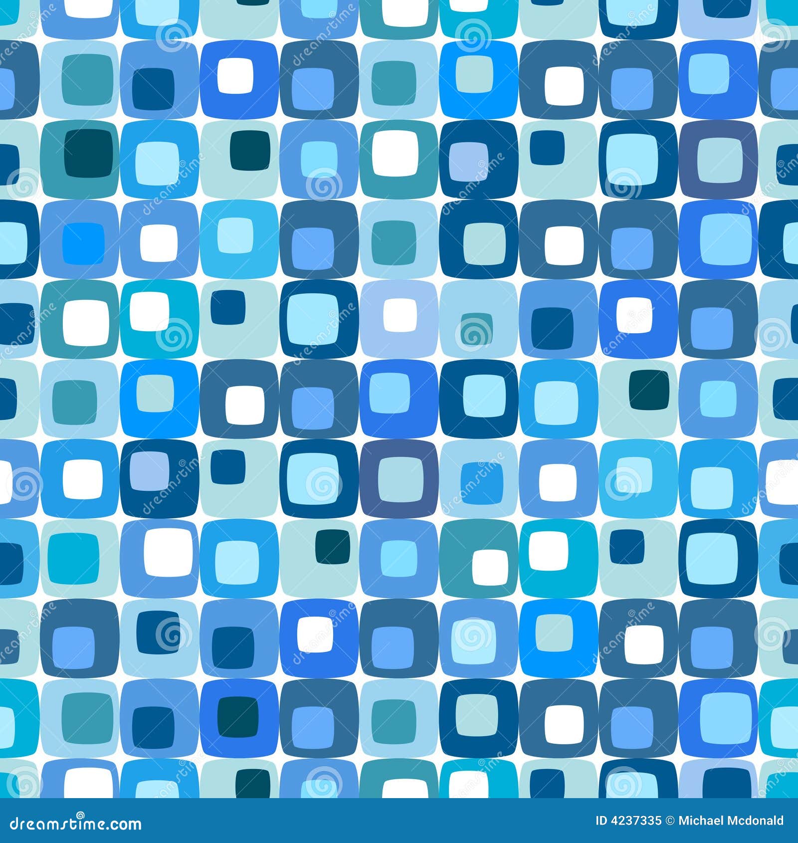 Retro Blauw Vierkant Patroon Vector Illustratie - Illustration of blauw ...