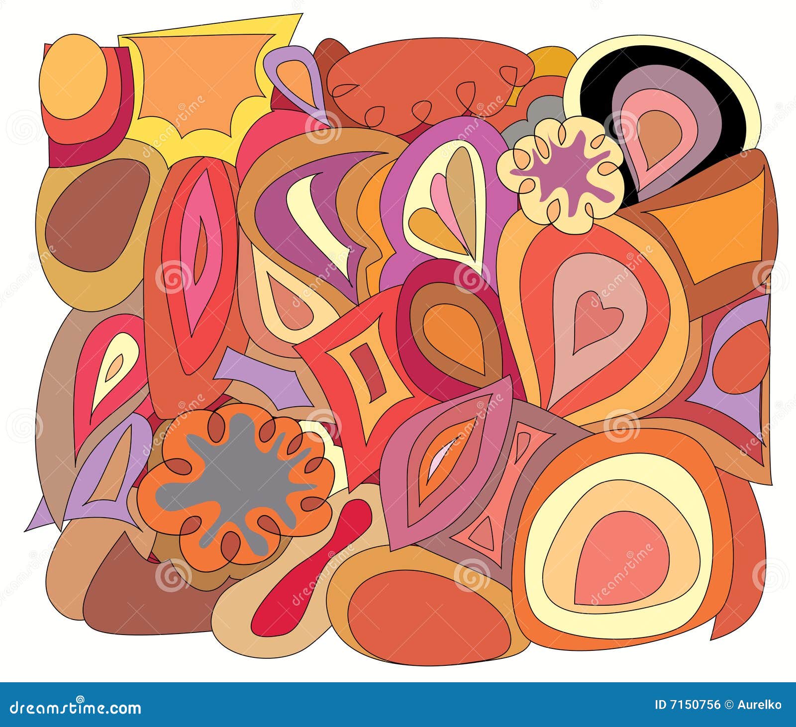 Retro bloom stock vector. Illustration of violet, painting - 7150756