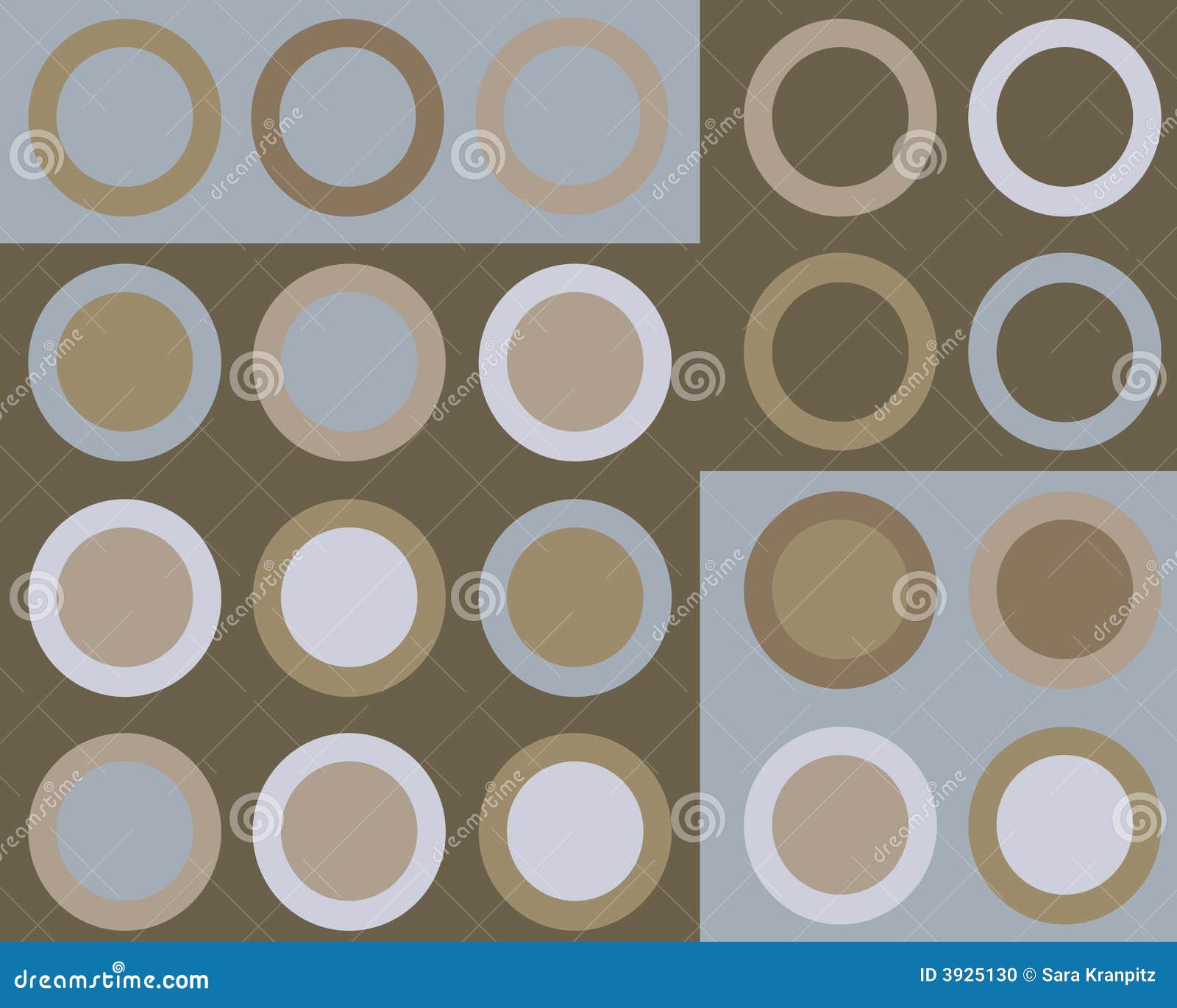 Retro Blue and Brown Circles Background Stock Illustration ...